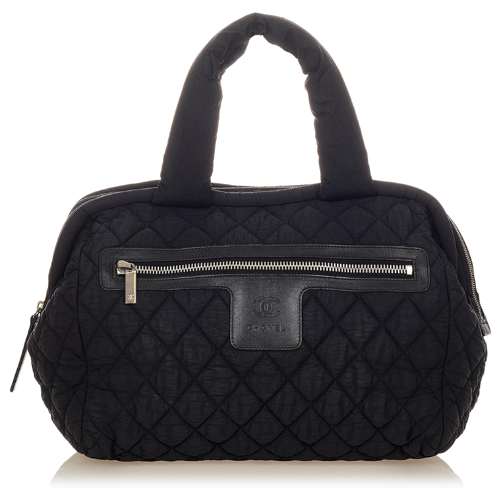 Sac à main Chanel Coco Cocoon Noir Cuir Coton Veau façon poulain Tissu ...