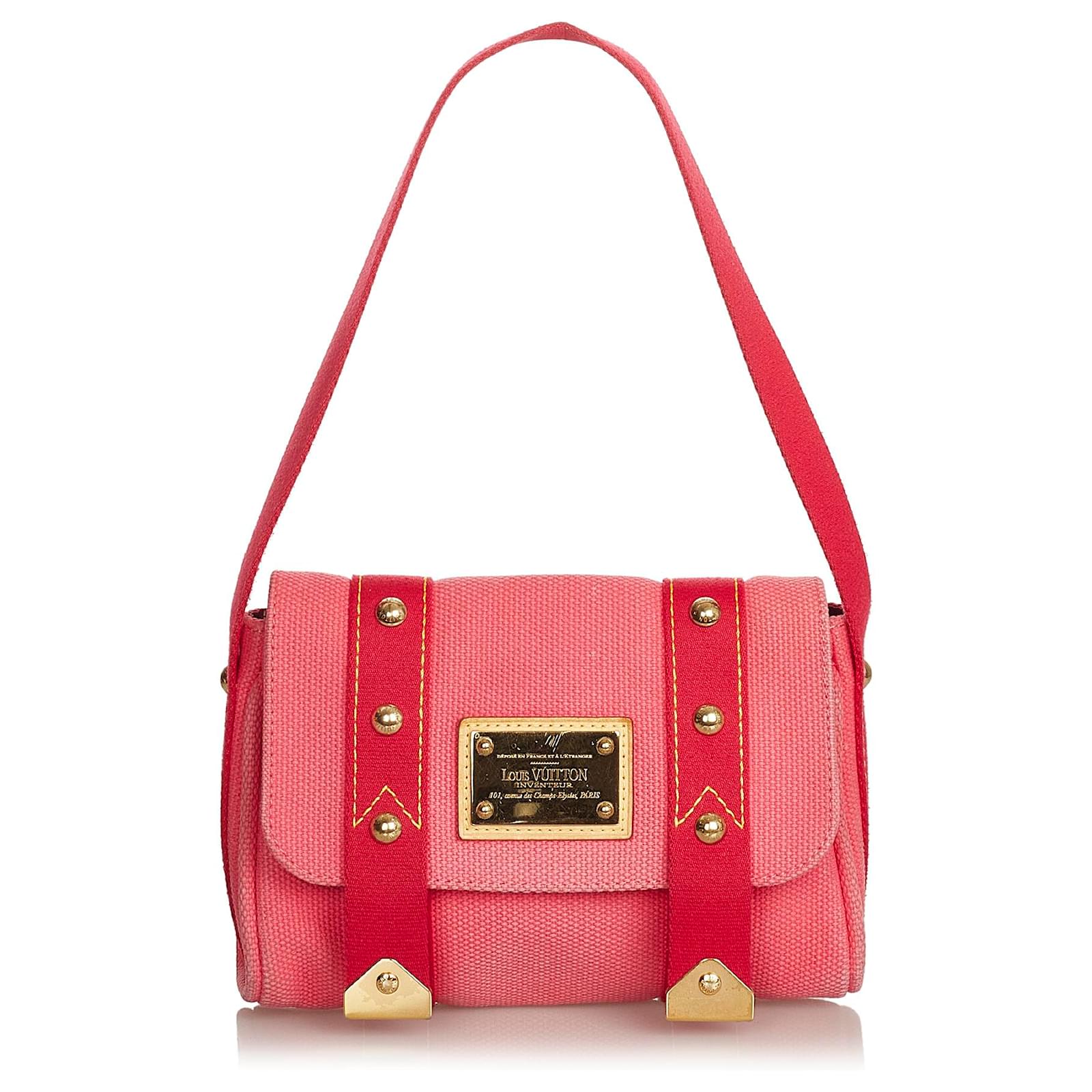 Louis Vuitton Rose Antigua Besace PM Toile Tissu Rouge ref.398613 ...