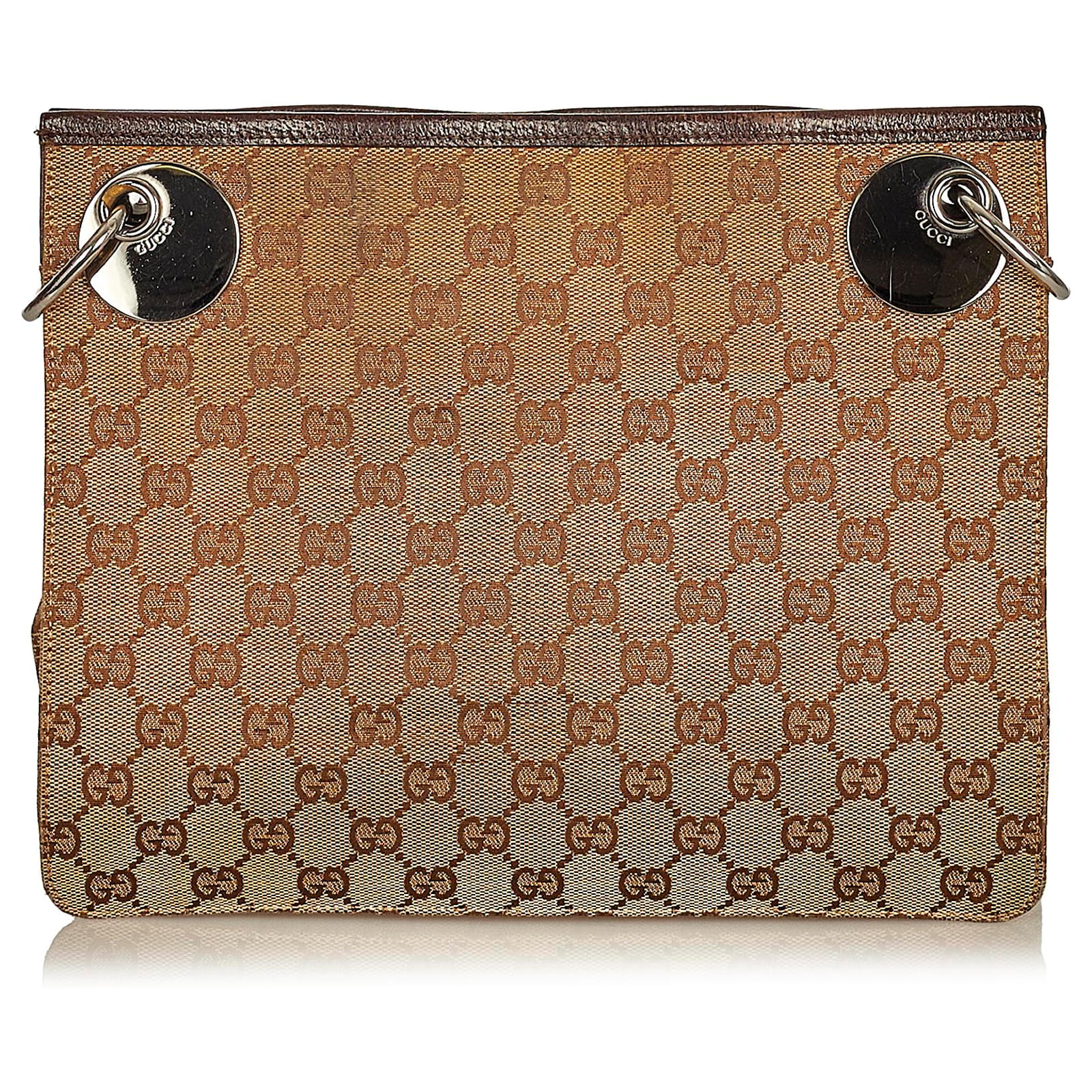 Borsa a tracolla Gucci Brown GG Canvas Eclipse Marrone Beige Marrone ...