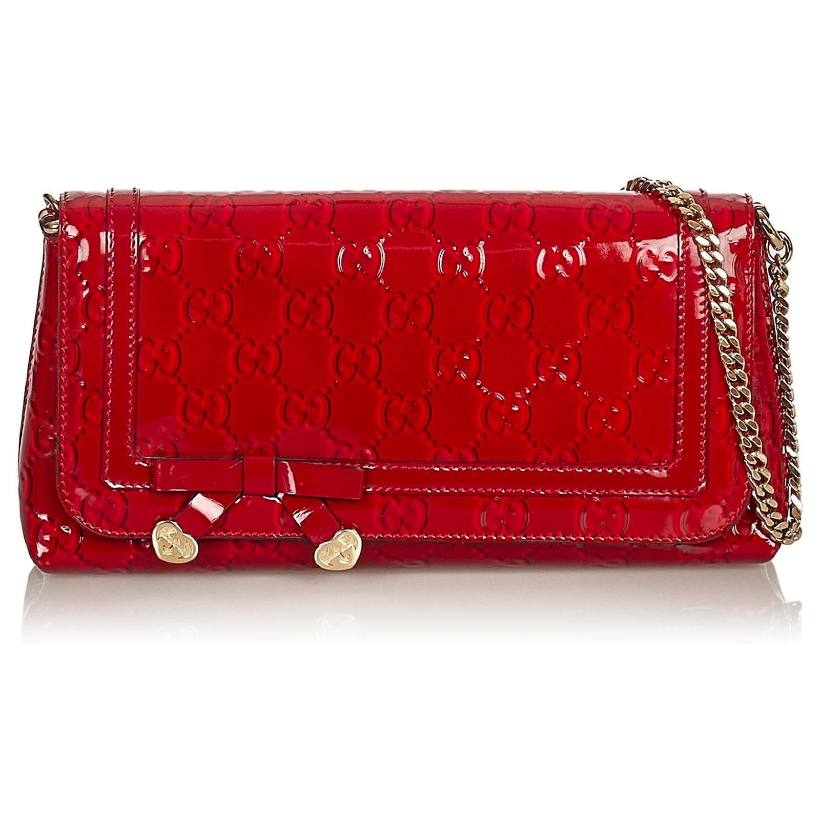 Gucci Red Guccissima Patent Leather Mayfair Shoulder Bag ref.400058 ...