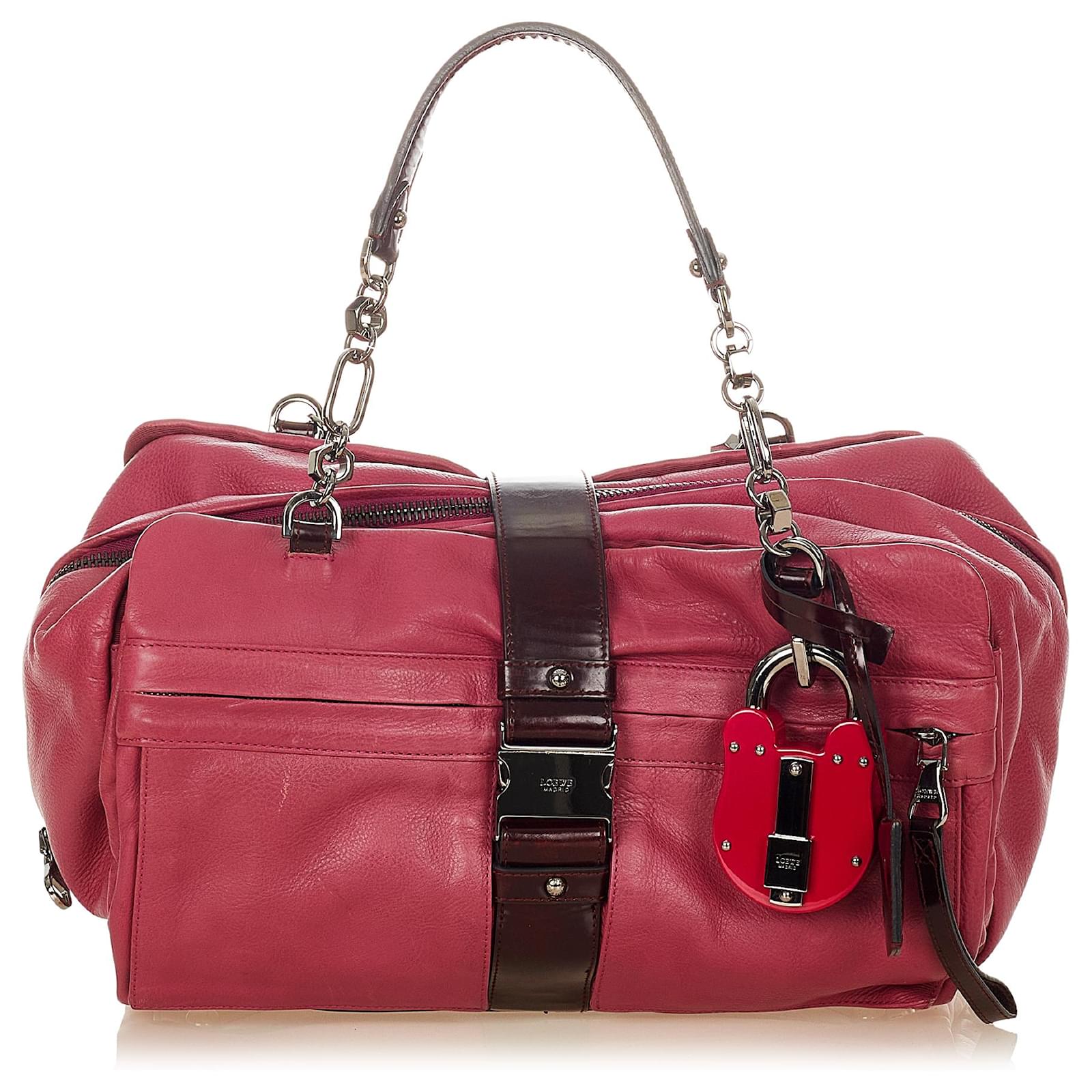 Loewe Sac à bandoulière en cuir rouge Toile Veau façon poulain Tissu ...