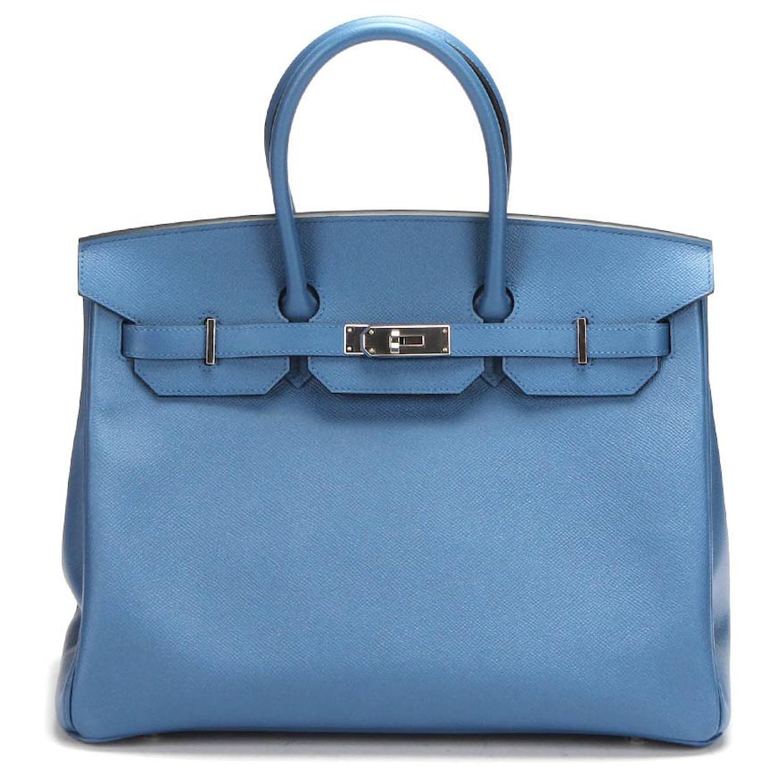Hermès HERMES BIRKIN 35 Azul Couro ref.401653 - Joli Closet
