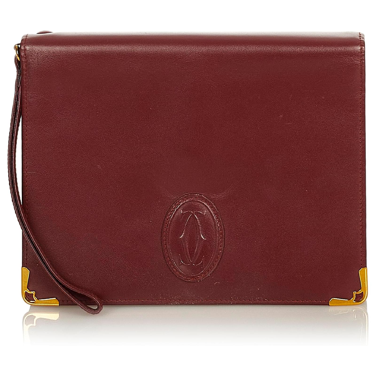 Cartier Red Must de Cartier Leather Clutch Bag Dark red Pony-style ...