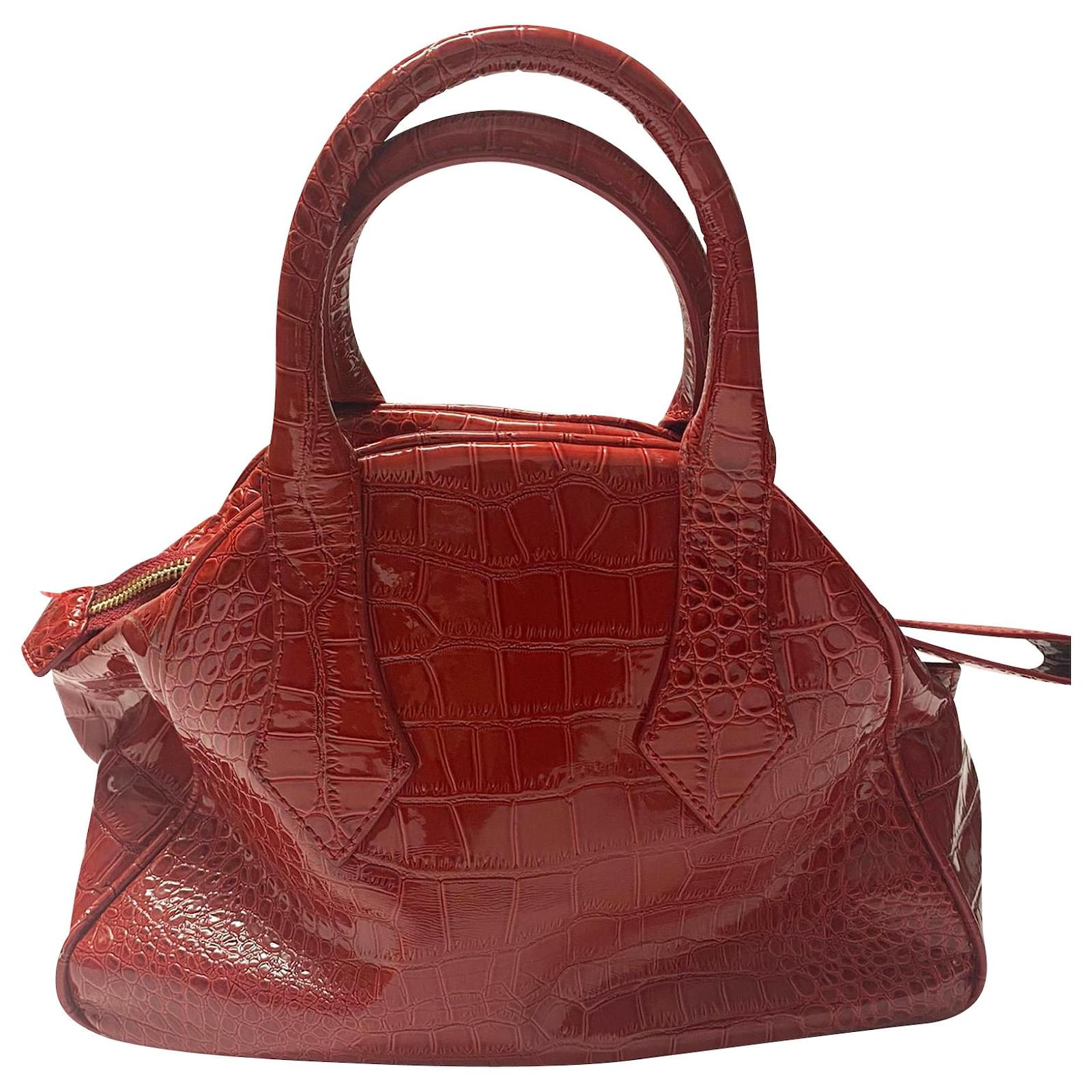 Sac Vivienne Westwood effet croco en cuir rouge ref.403506 - Joli Closet