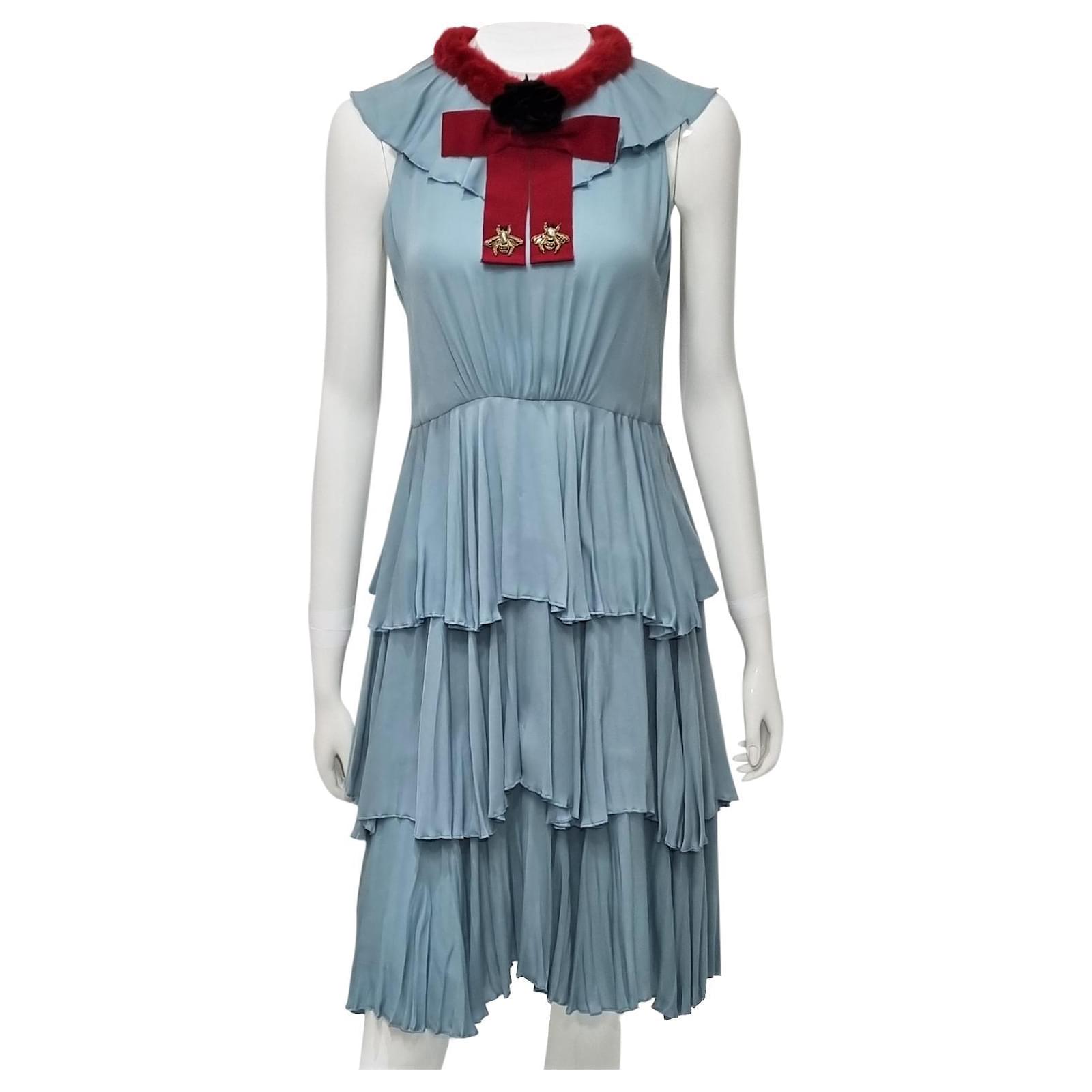 Gucci Robes Soie Bleu ref.405251 - Joli Closet