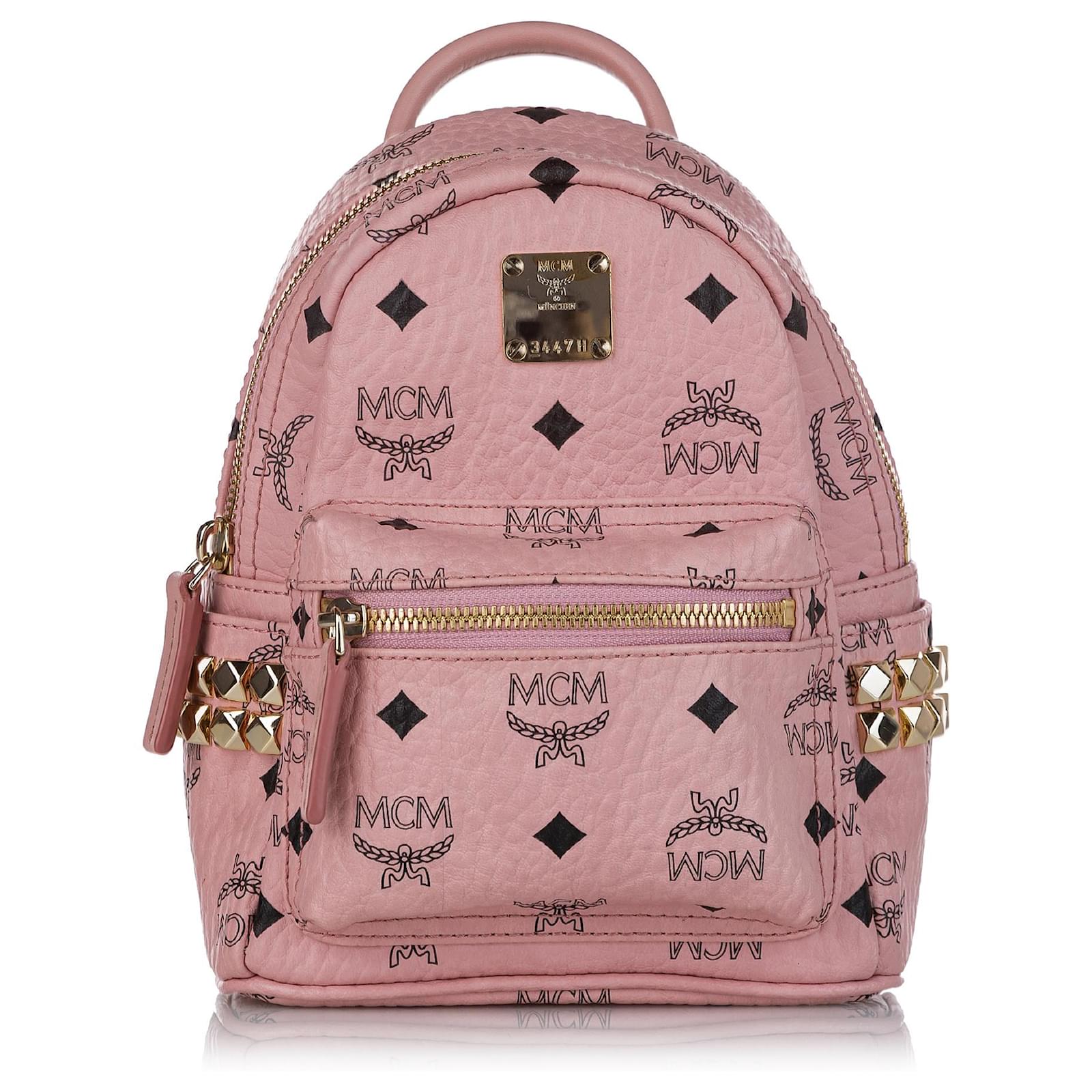MCM Pink Visetos Stark Leather Backpack Pony-style calfskin ref.405815 ...