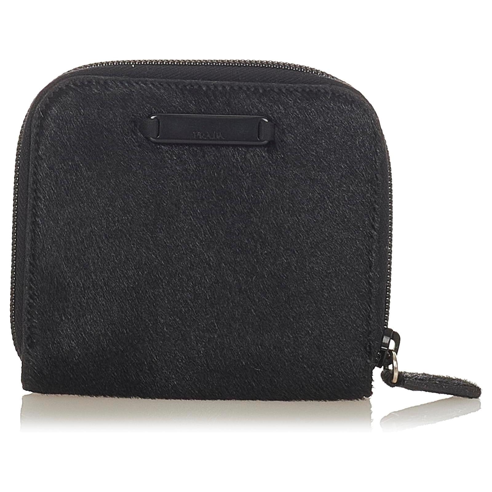 Monedero de lona negra Prada Negro Lienzo Paño ref.406388 - Joli Closet