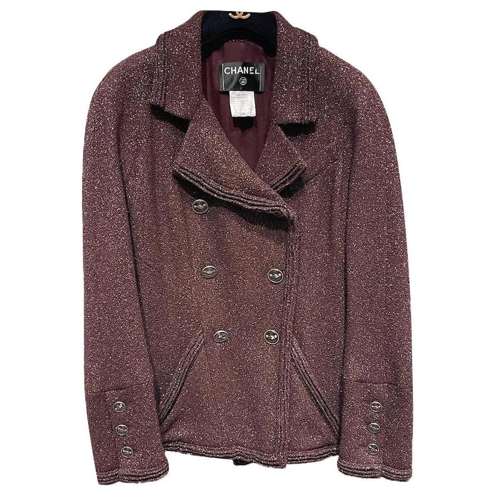 Chanel Jackets Dark red Polyester Viscose ref.407569 - Joli Closet