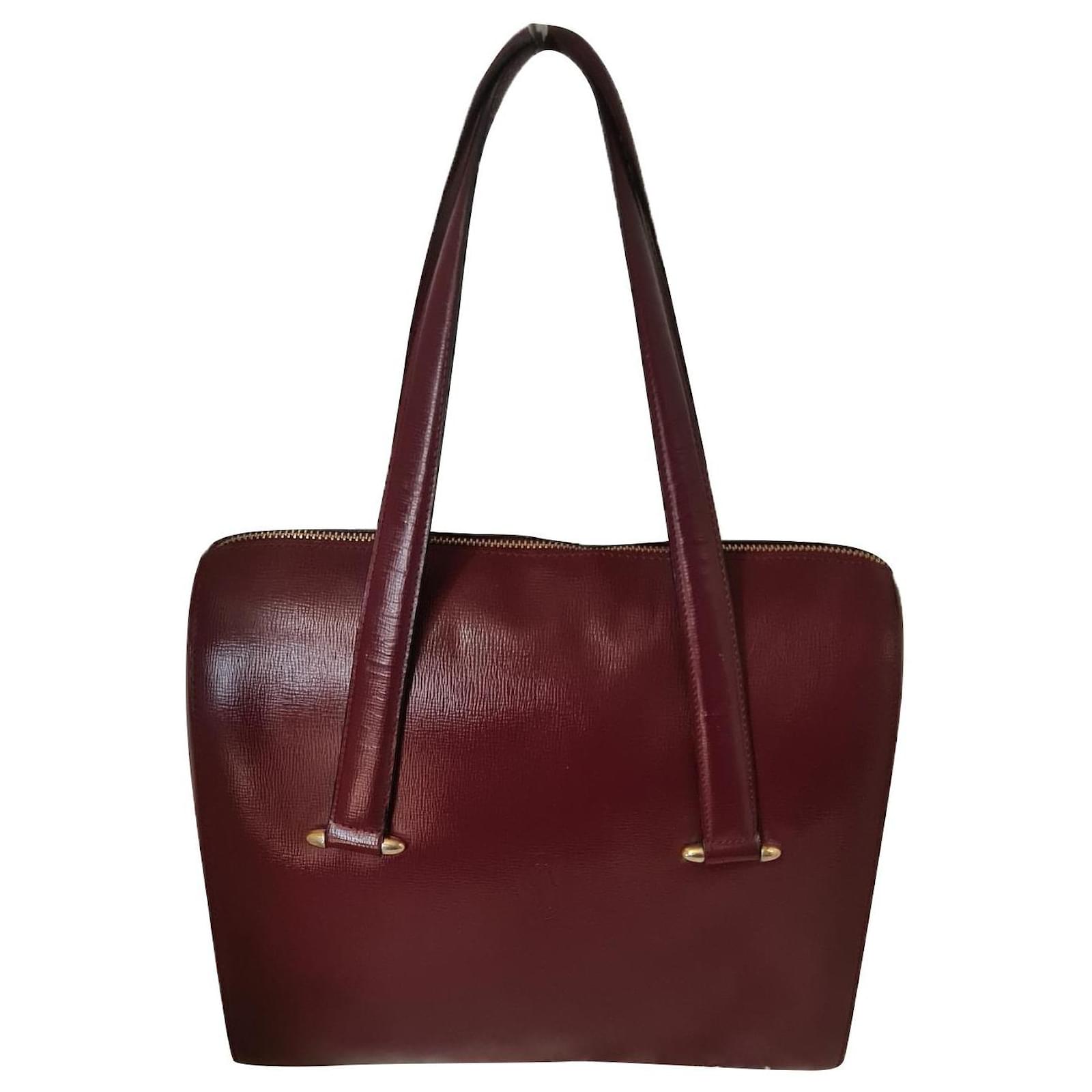 Cartier Sacs à main Cuir Bordeaux ref.410880 - Joli Closet