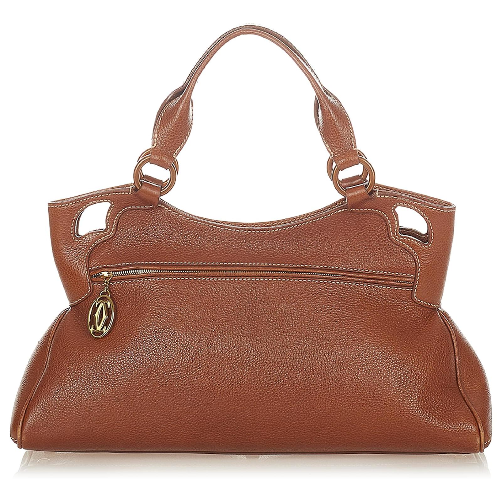 Cartier Sac à main Marcello de Cartier en cuir marron Veau façon ...