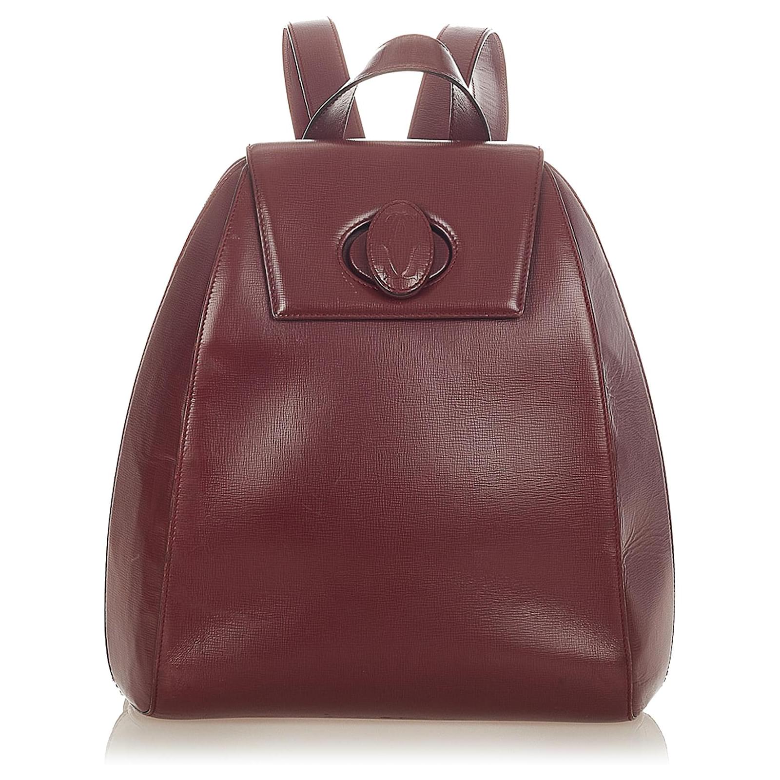 Cartier Red Must de Cartier Leather Backpack Dark red Pony-style ...