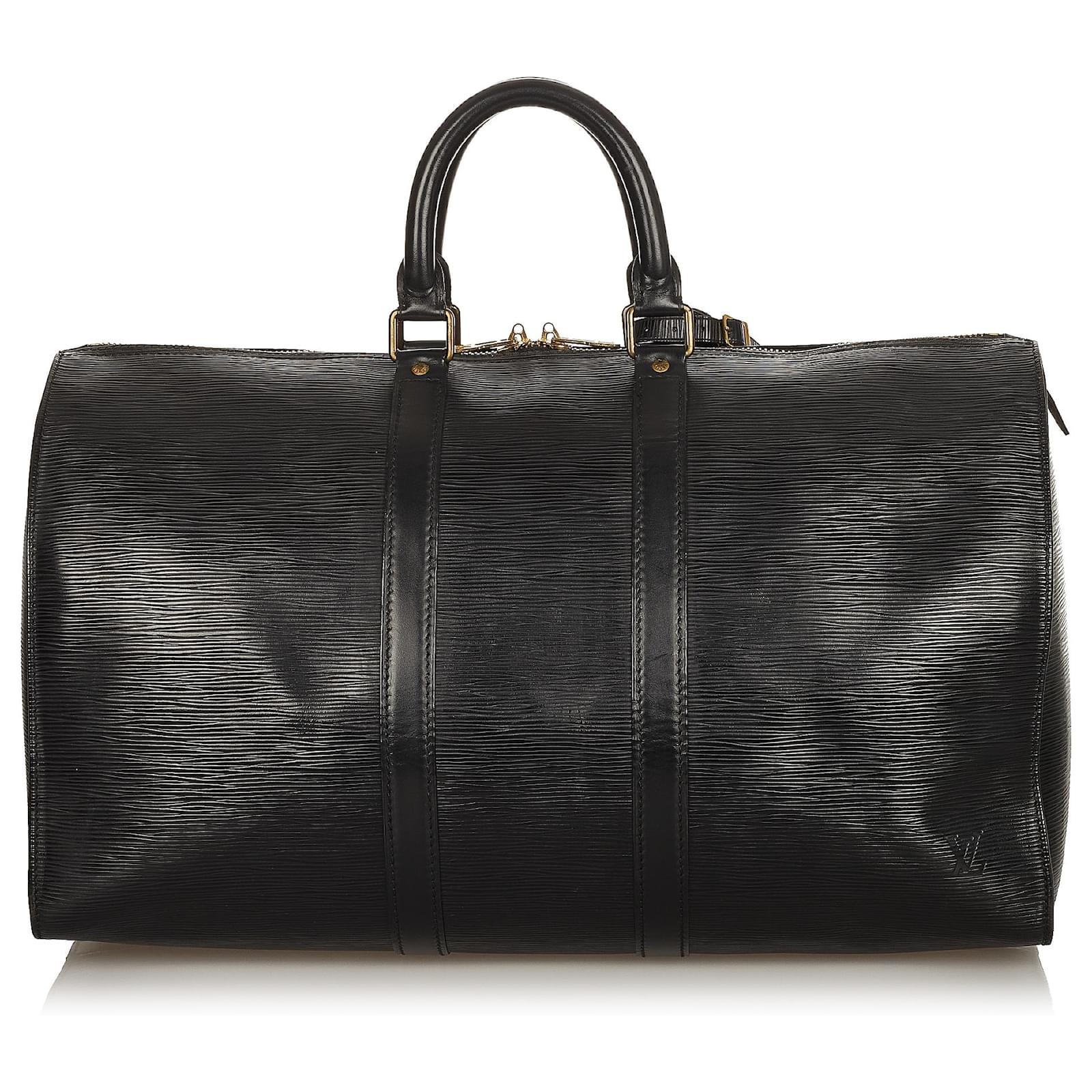 Louis Vuitton Black Epi Keepall 45 Leather ref.417206 - Joli Closet