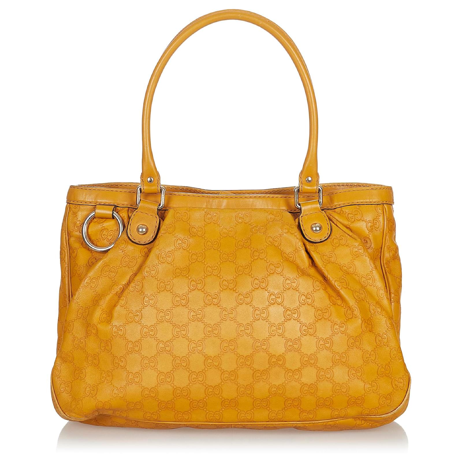 Gucci Yellow Microguccissima Sukey Handbag Leather Pony-style calfskin ...