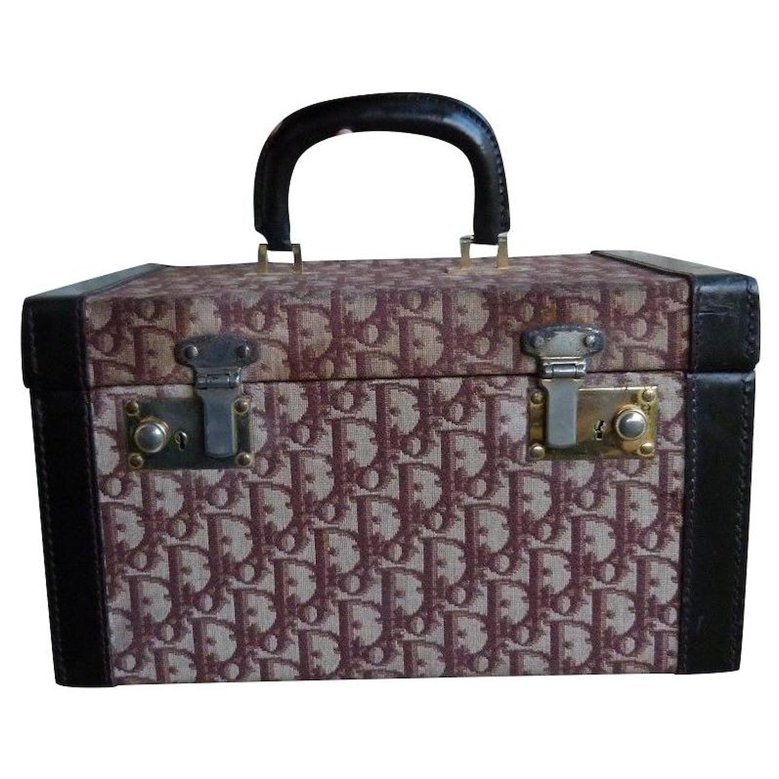 Dior Travel bag Brown Beige Leather Cloth ref.420457 - Joli Closet