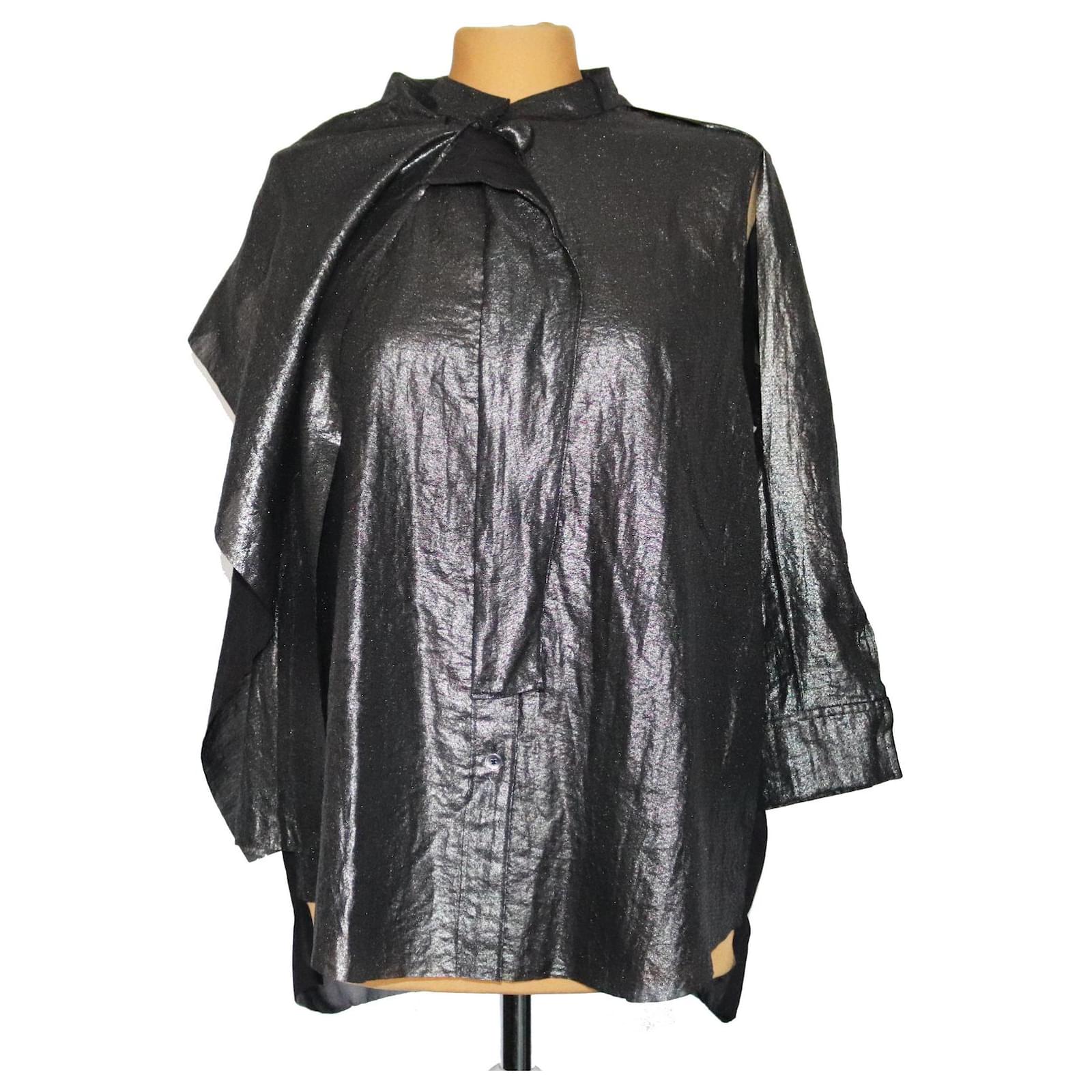 Acne Tops Black Silvery Polyester ref.420736 - Joli Closet