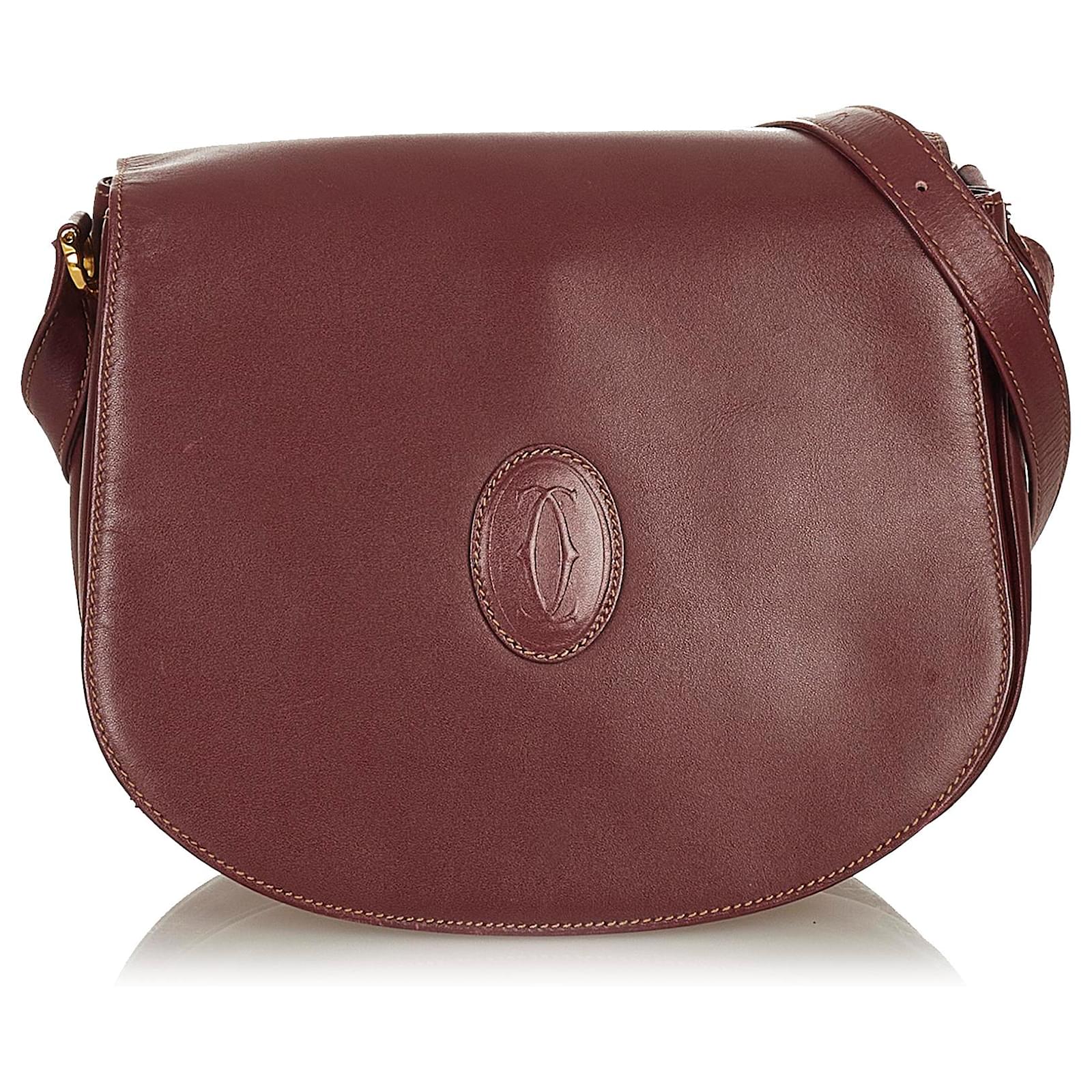 Cartier Red Must de Cartier Leather Shoulder Bag Dark red Pony-style ...