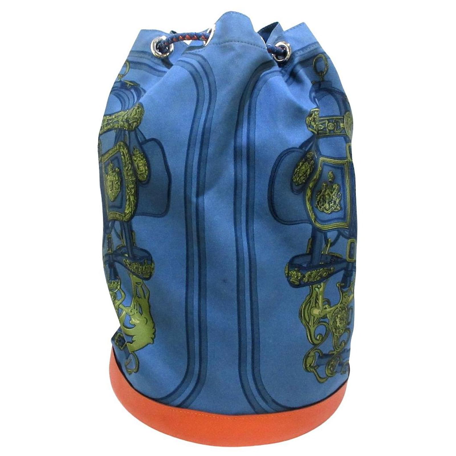 Hermès Backpack Navy blue Silk ref.423678 - Joli Closet