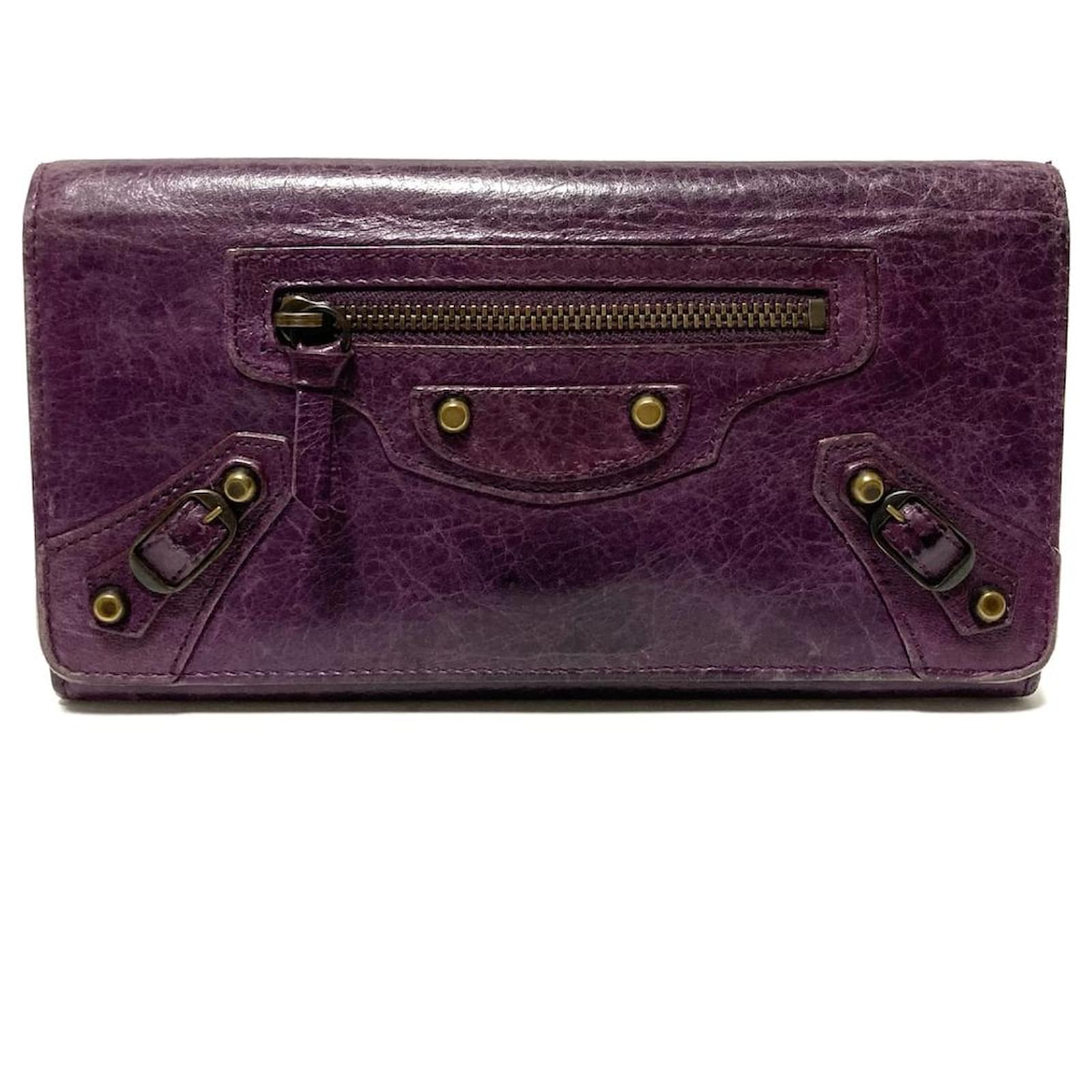Balenciaga Wallet Purple Leather ref.424295 - Joli Closet