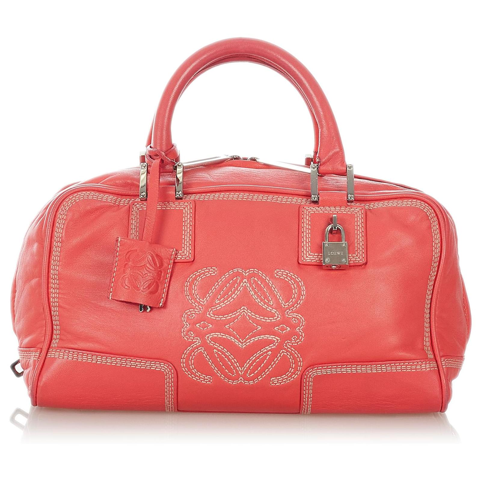 Loewe Orange Amazona Leather Handbag Pony-style calfskin ref.425279 ...