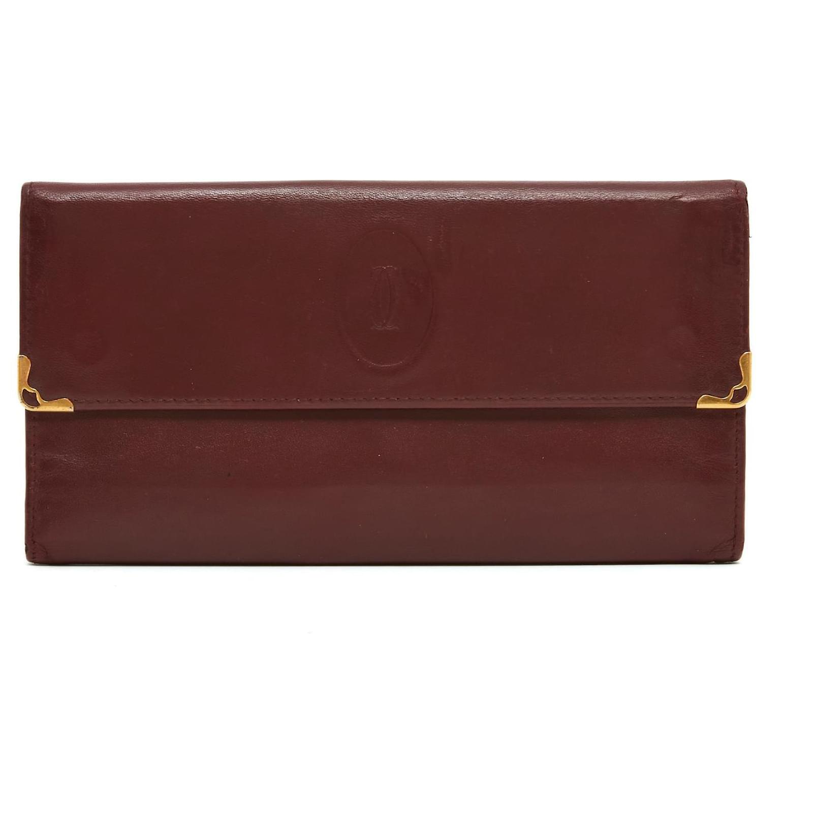 Cartier BURGUNDY COMPLETE WALLET MUST Dark red Leather ref.425675 ...