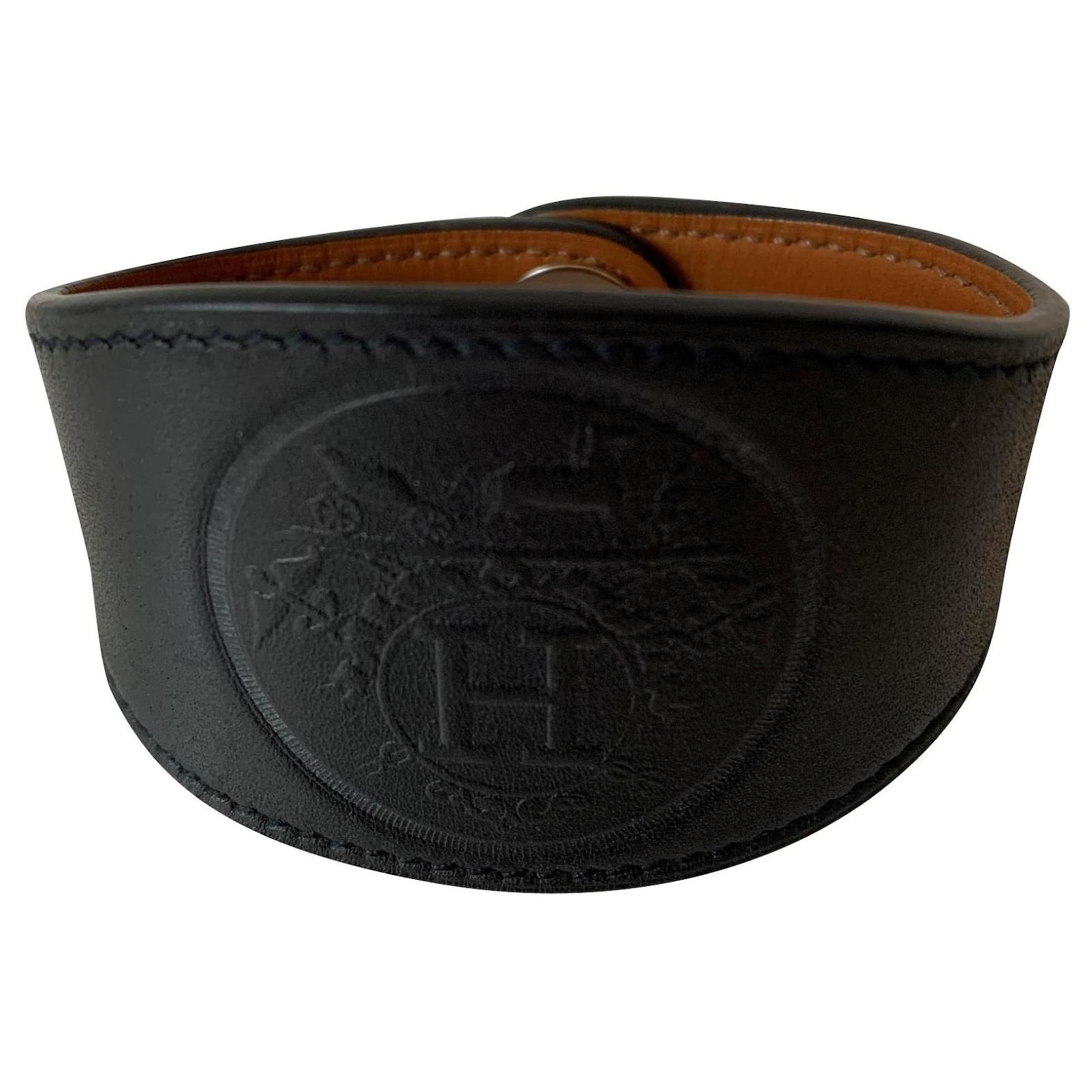 Hermès Bracelets Black Silvery Leather ref.425778 - Joli Closet