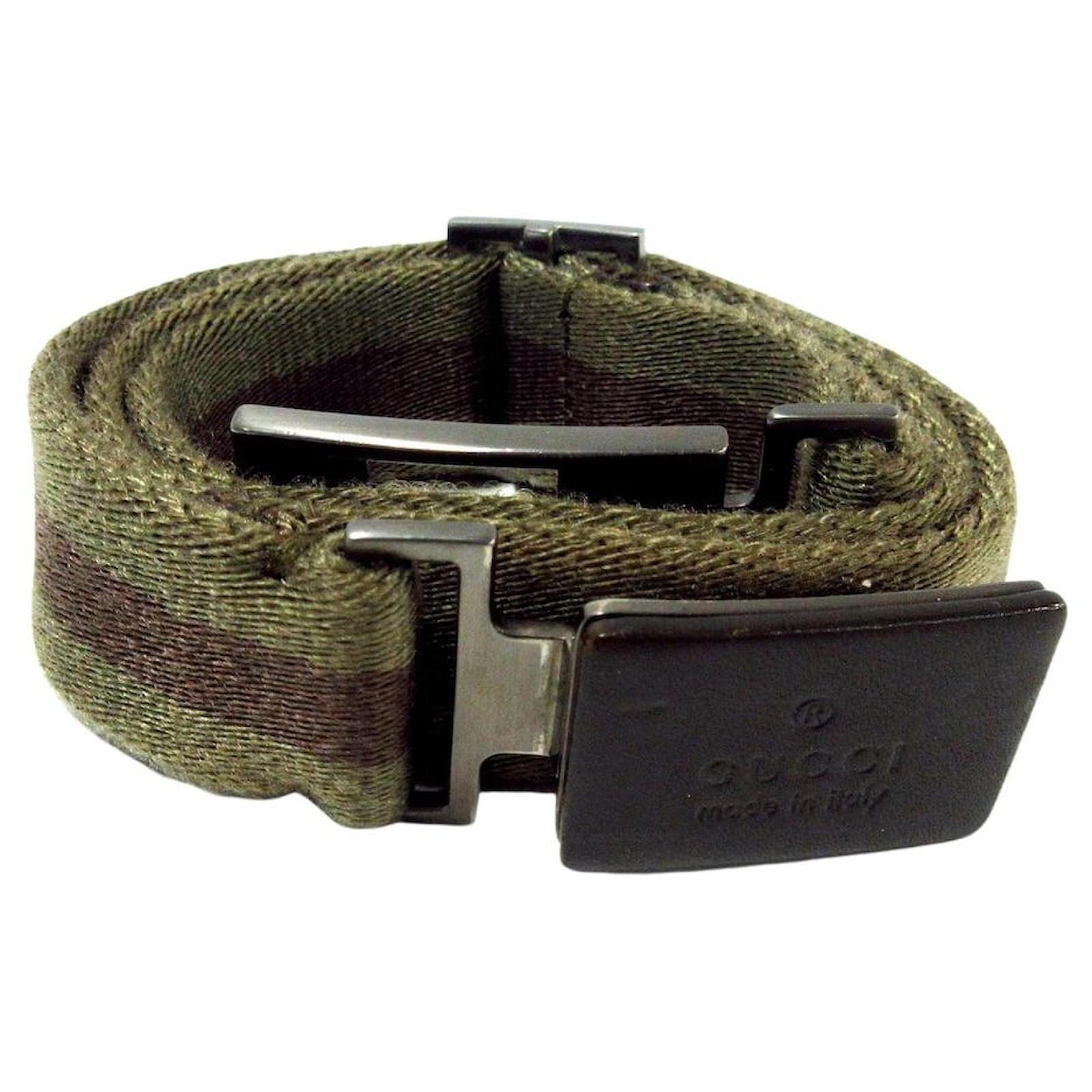 GUCCI Belt Khaki Cotton ref.428309 - Joli Closet