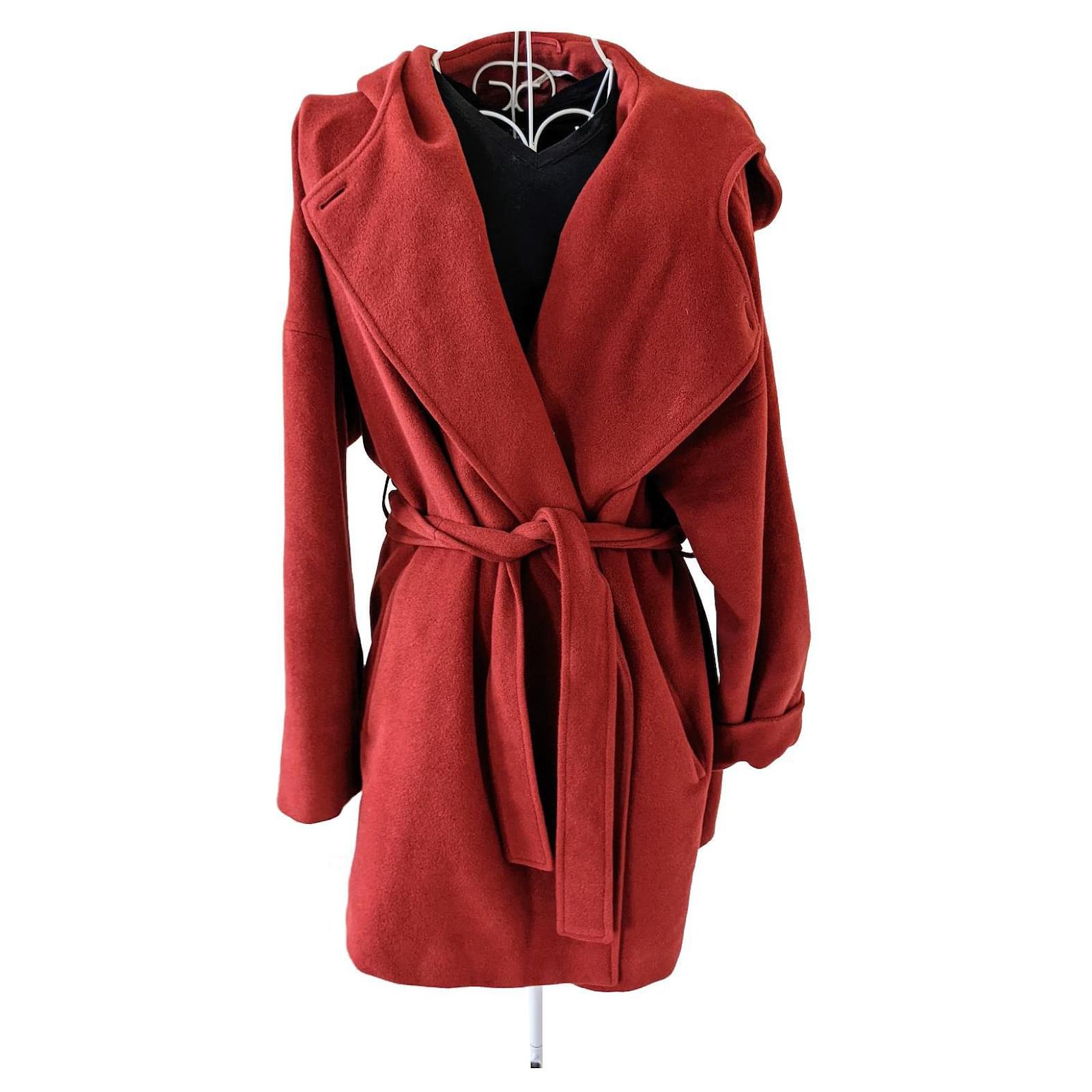 Max Mara Red Coat Dark red Wool Angora ref.434215 - Joli Closet