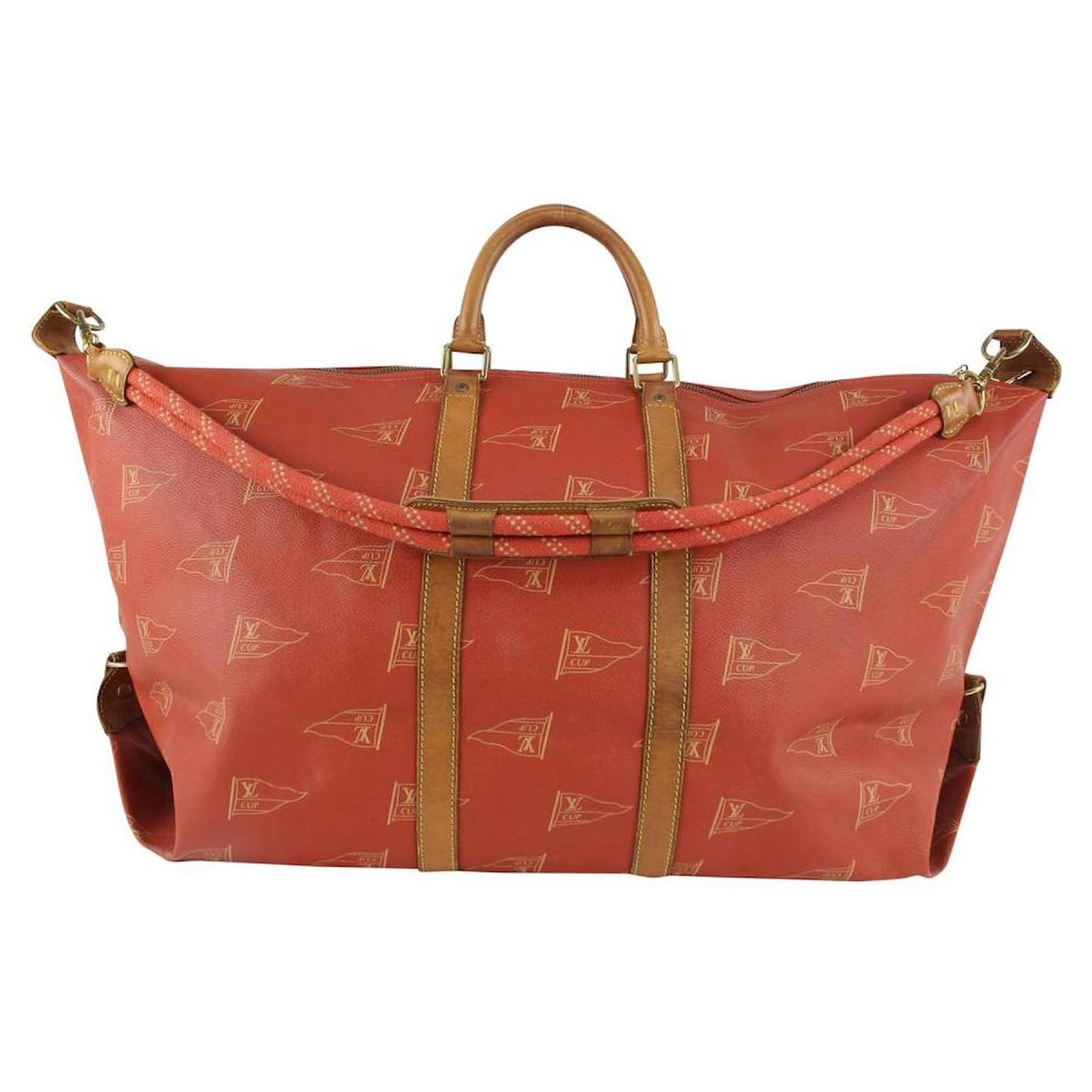 Louis Vuitton 1995 LV Cup Monogram Rouge Abogani Keepall Bandouliere ...