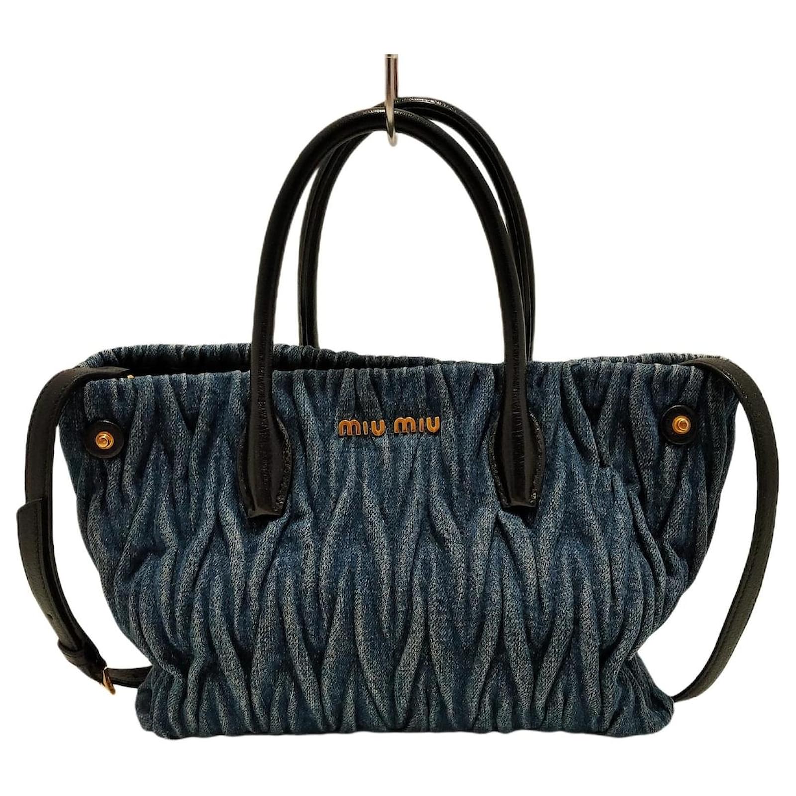 Miu Miu Handbag Blue Denim ref.437802 - Joli Closet