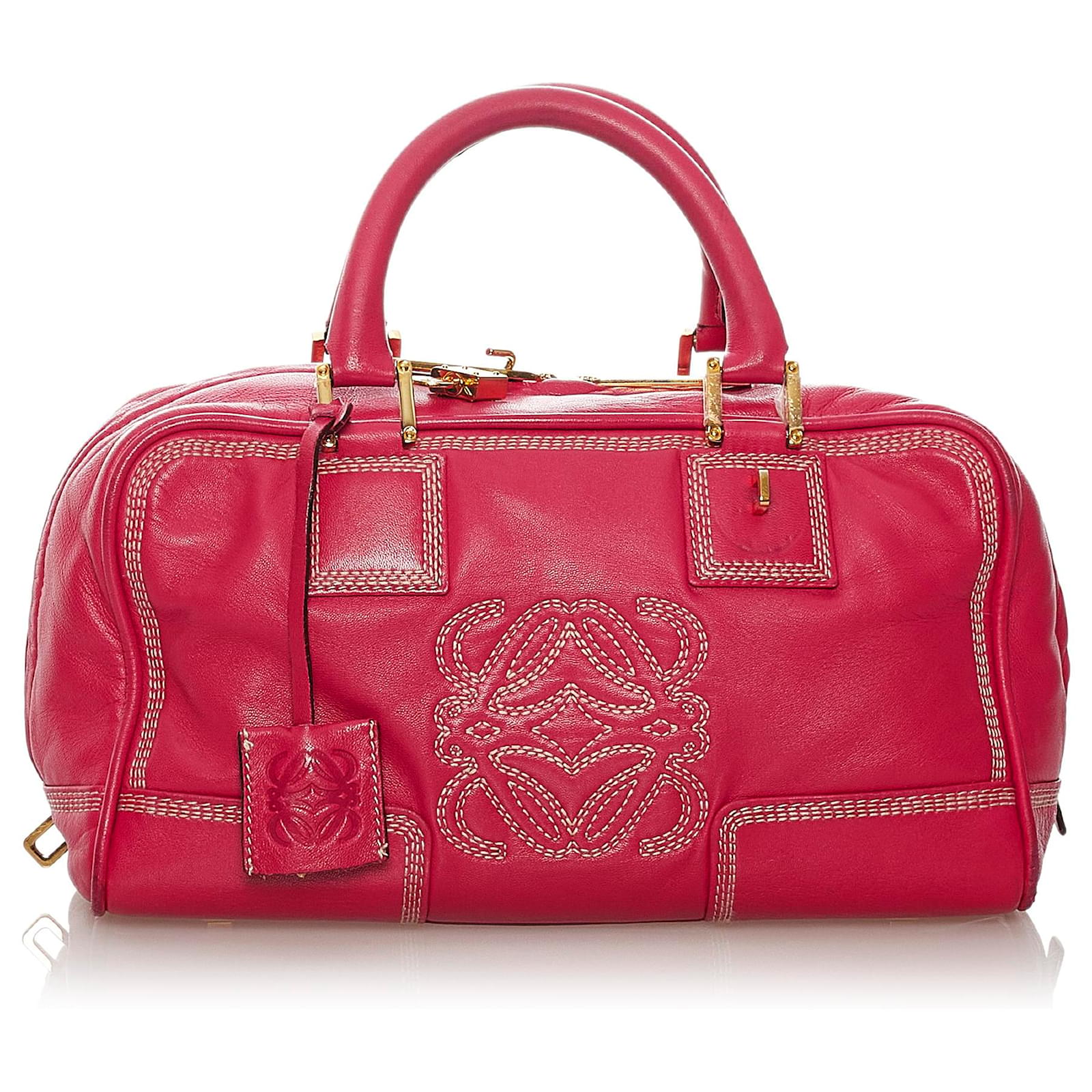 Loewe Pink Amazona 28 Leather Handbag Pony-style calfskin ref.438603 ...