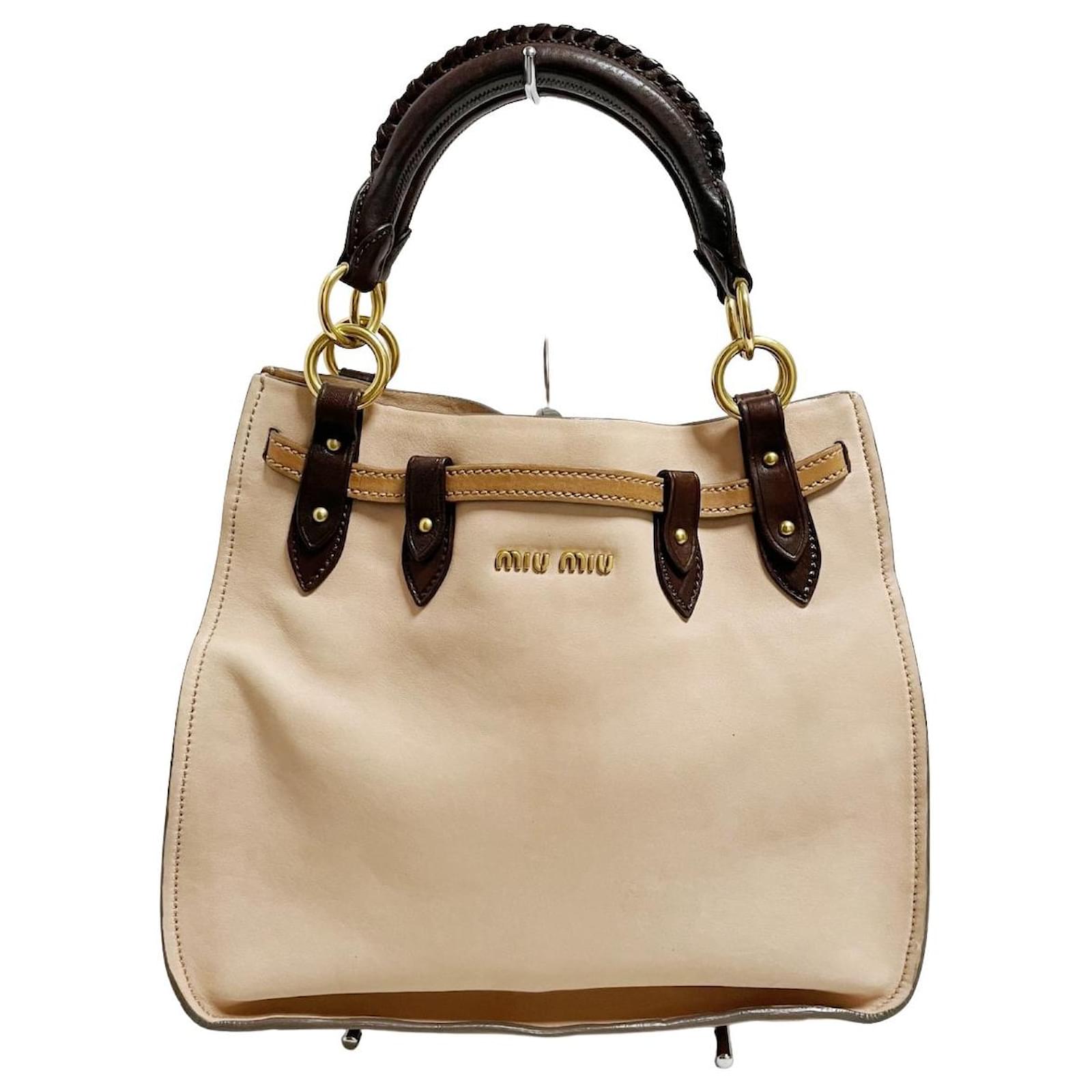 Miu Miu Handbag Beige Leather ref.439244 - Joli Closet