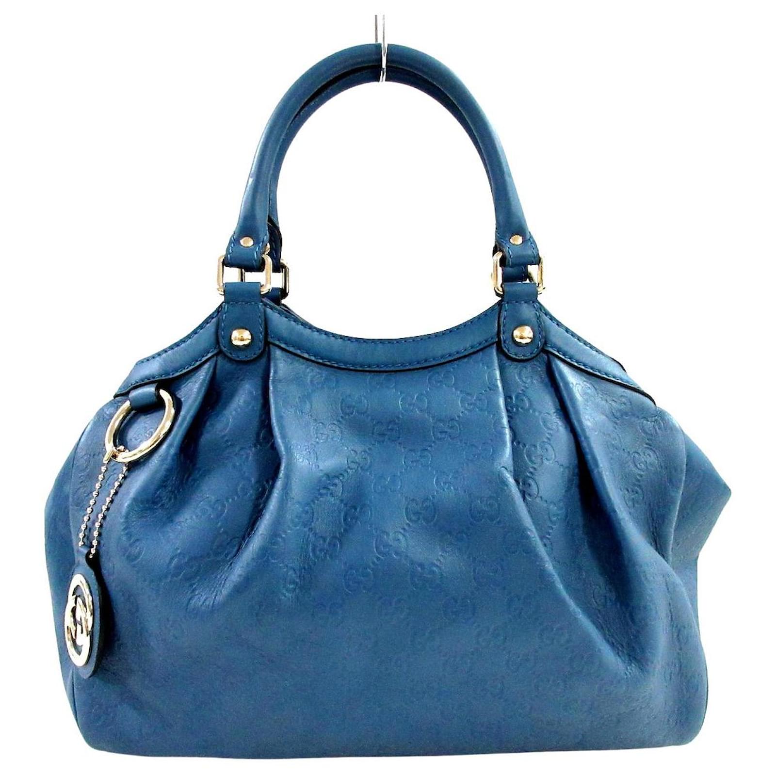 Gucci handbag Blue Leather ref.440449 - Joli Closet