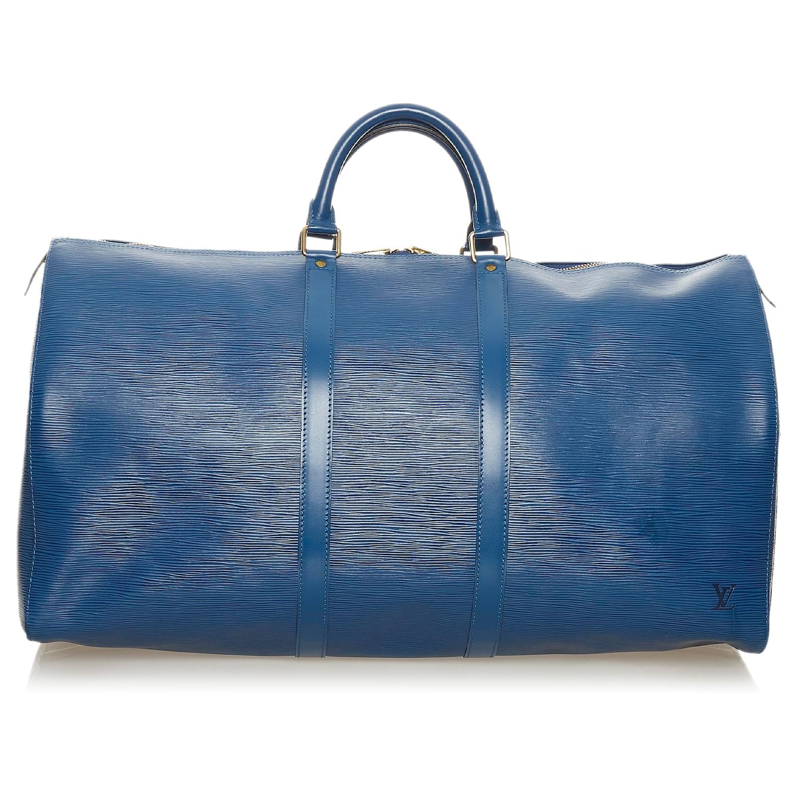 Louis Vuitton Blue Epi Keepall 55 Cuir Bleu ref.443043 - Joli Closet