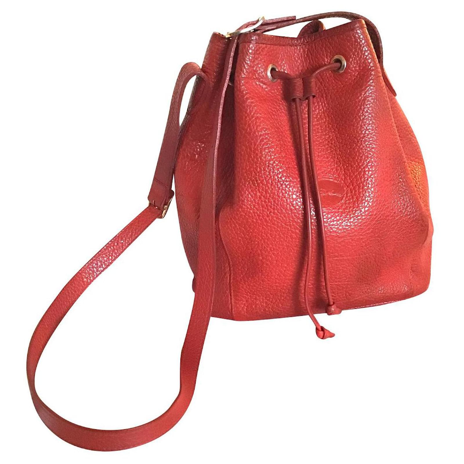 Longchamp Handbags Red Leather ref.443355 - Joli Closet
