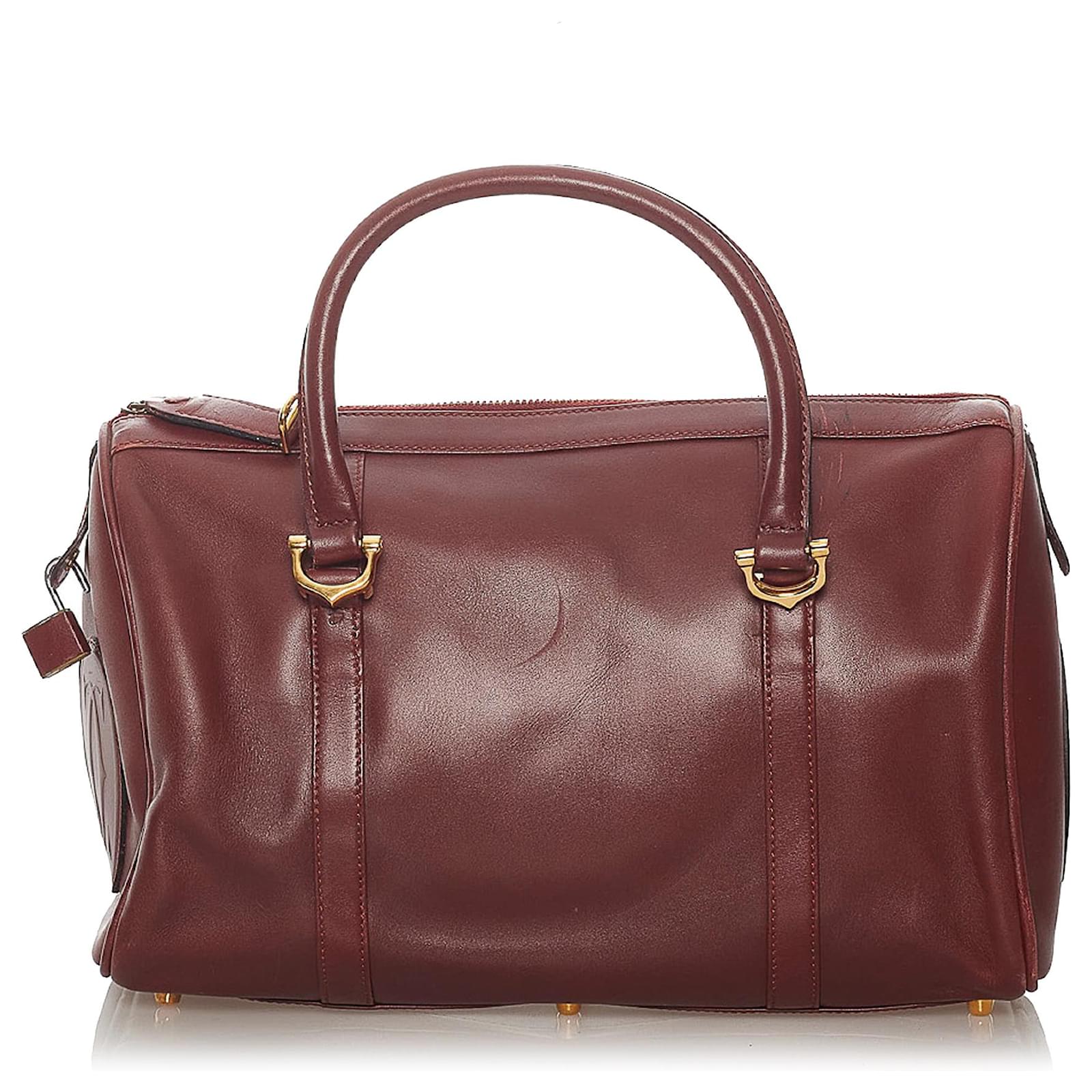 Cartier Red Must De Cartier Leather Boston Bag Dark red Pony-style ...