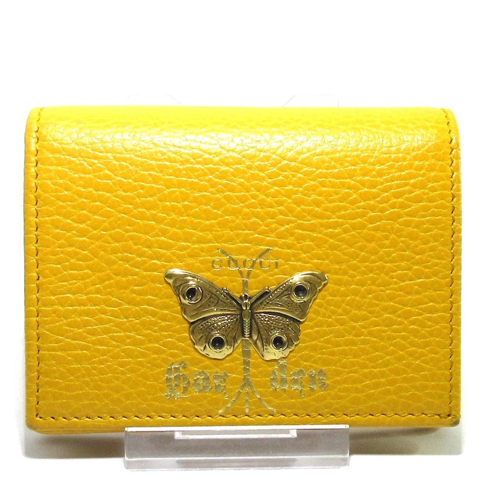 Gucci wallet Yellow Leather ref.446243 - Joli Closet