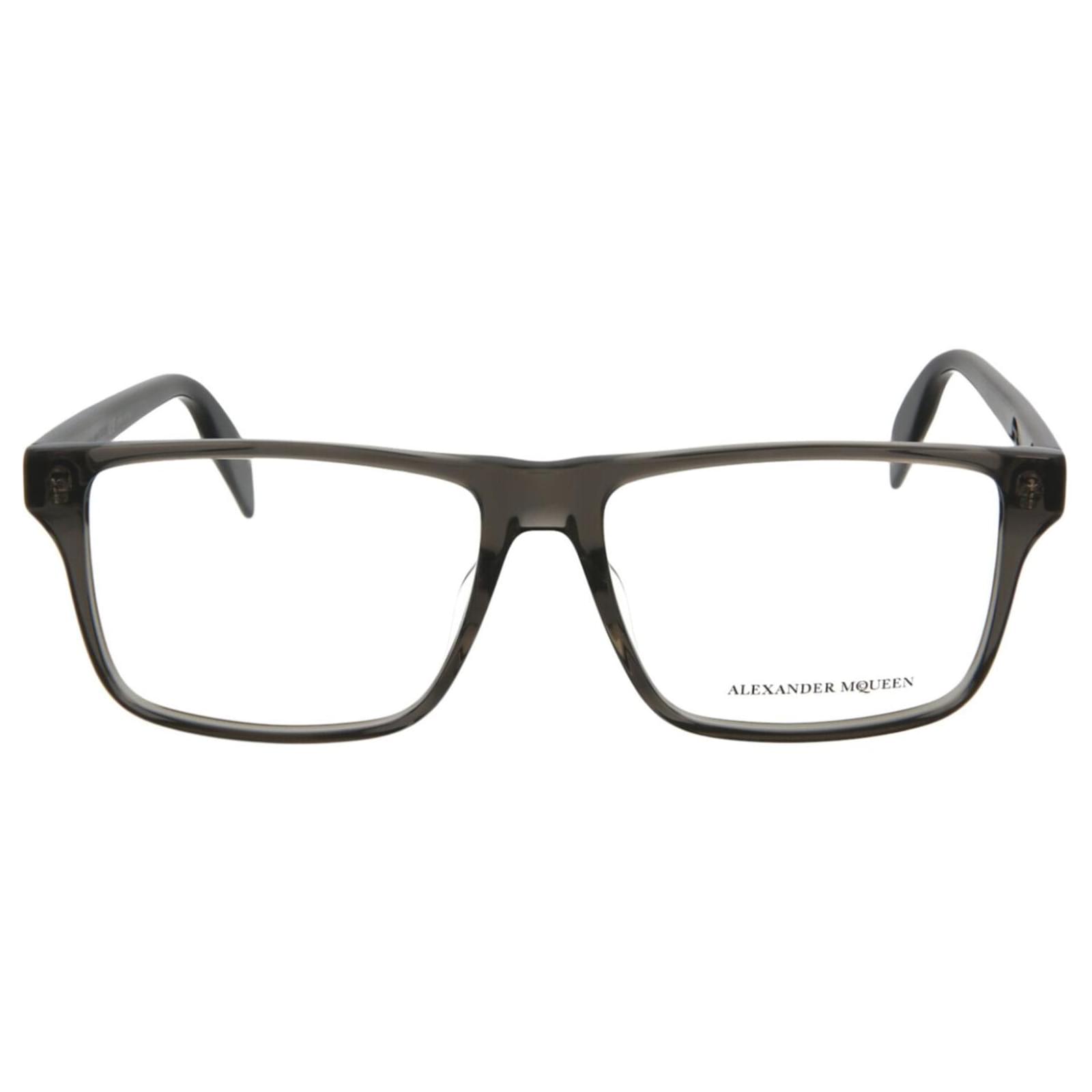 Alexander McQueen Square-Frame Acetate Optical Frames Grey Cellulose ...