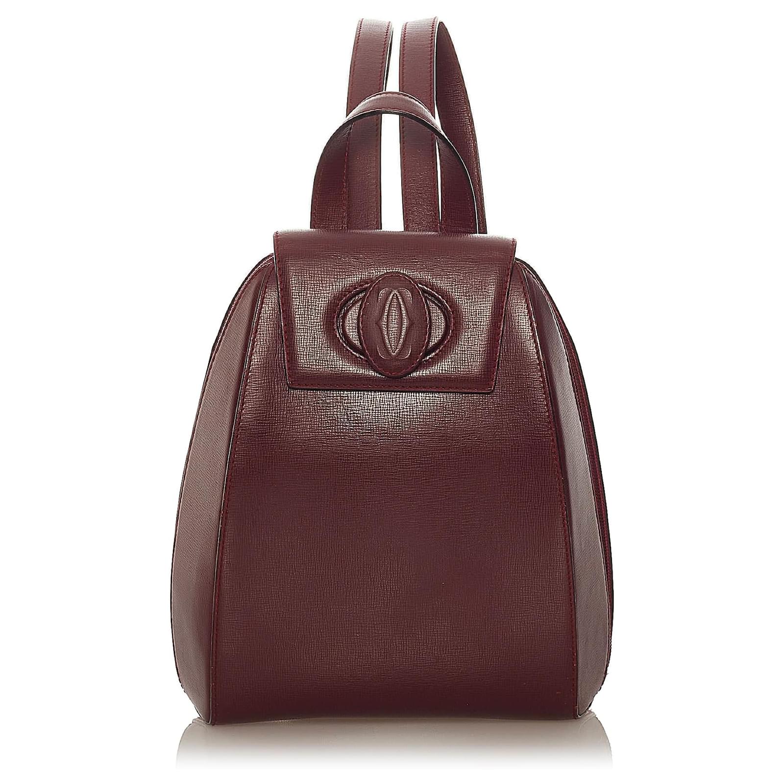 Cartier Red Must de Cartier Leather Backpack Dark red Pony-style ...