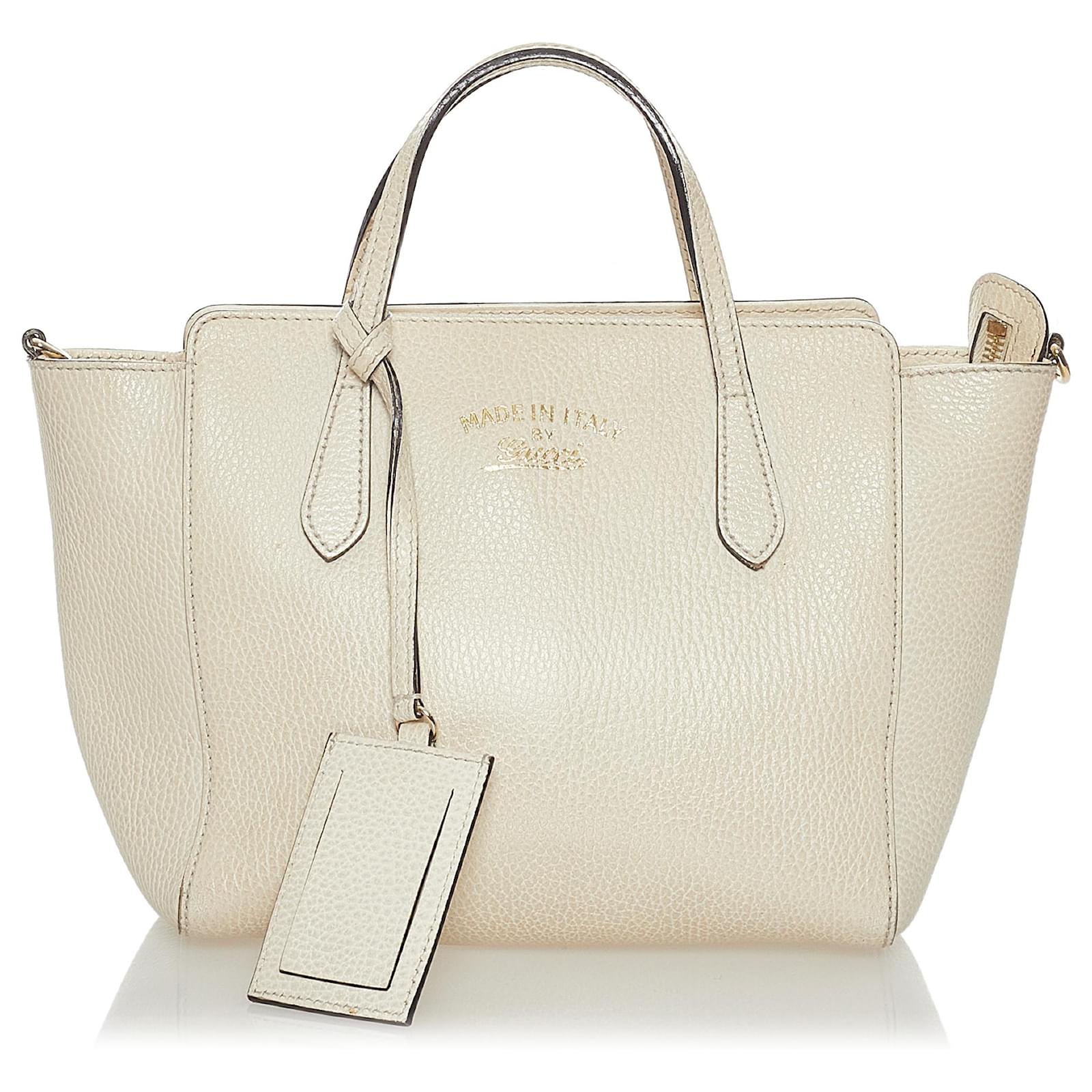 Gucci White Swing Leather Satchel Pony-style calfskin ref.454983 - Joli ...
