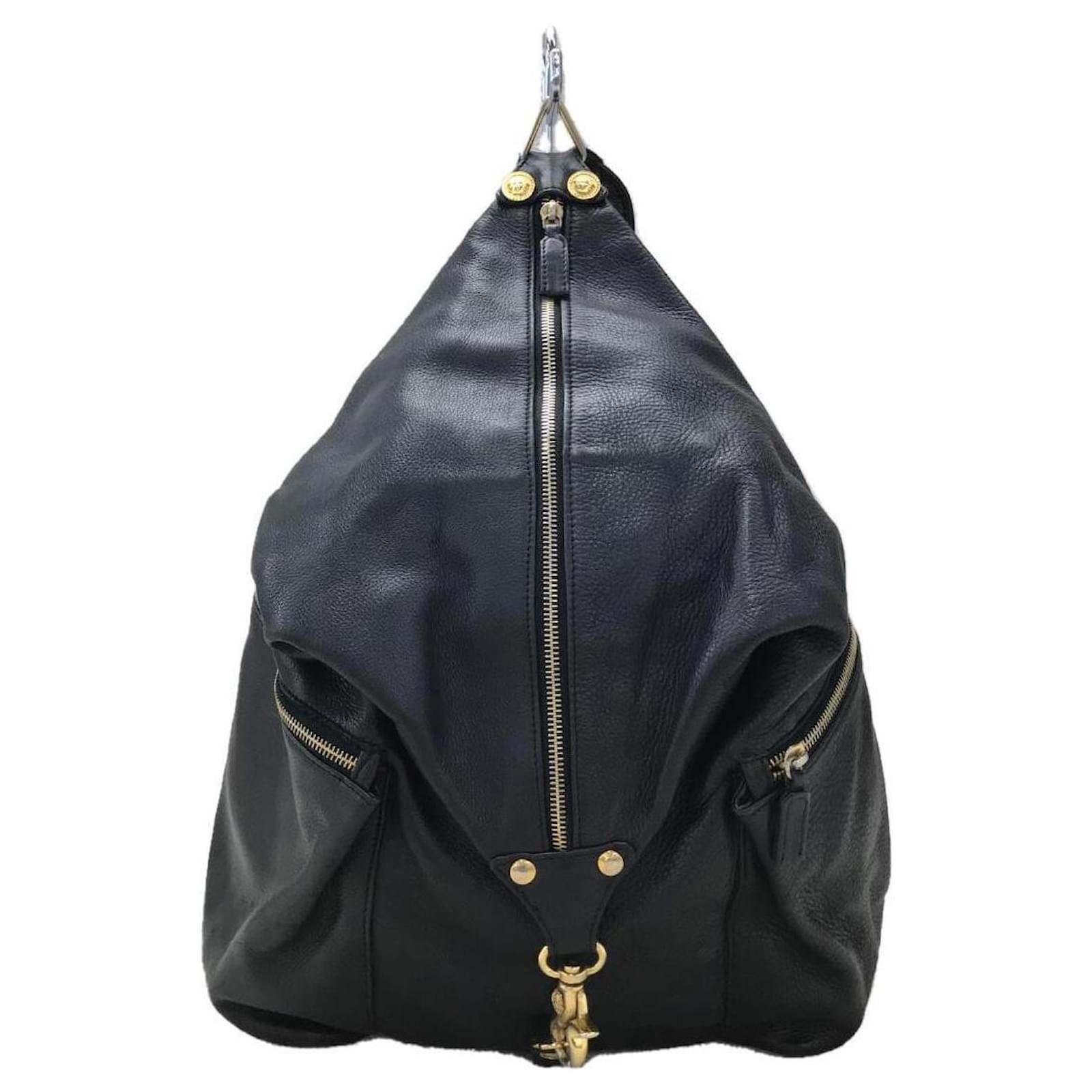 GIANNI VERSACE Backpack / Leather / BLK / Plain Black ref.455039 - Joli ...
