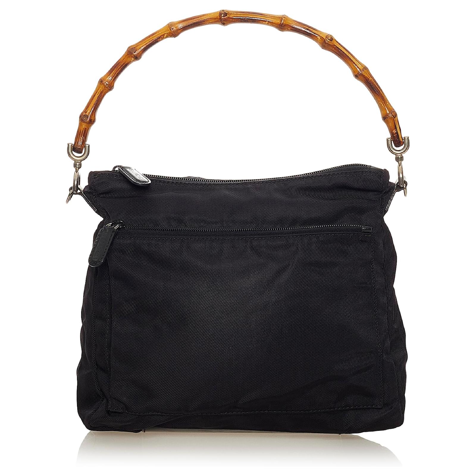 Gucci Black Bamboo Nylon Satchel Cloth ref.455719 - Joli Closet