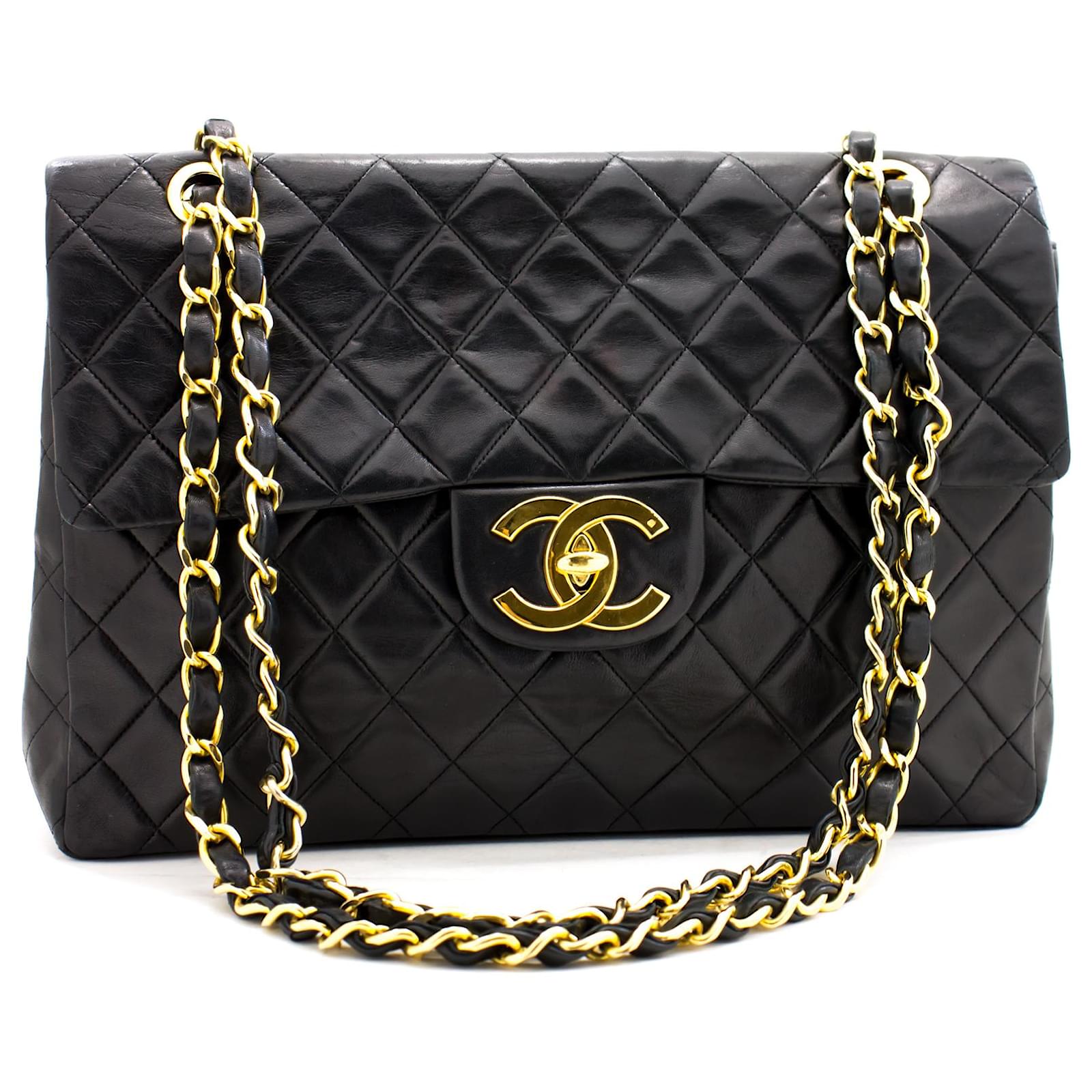 Chanel Jumbo Black Leather ref.457744 - Joli Closet