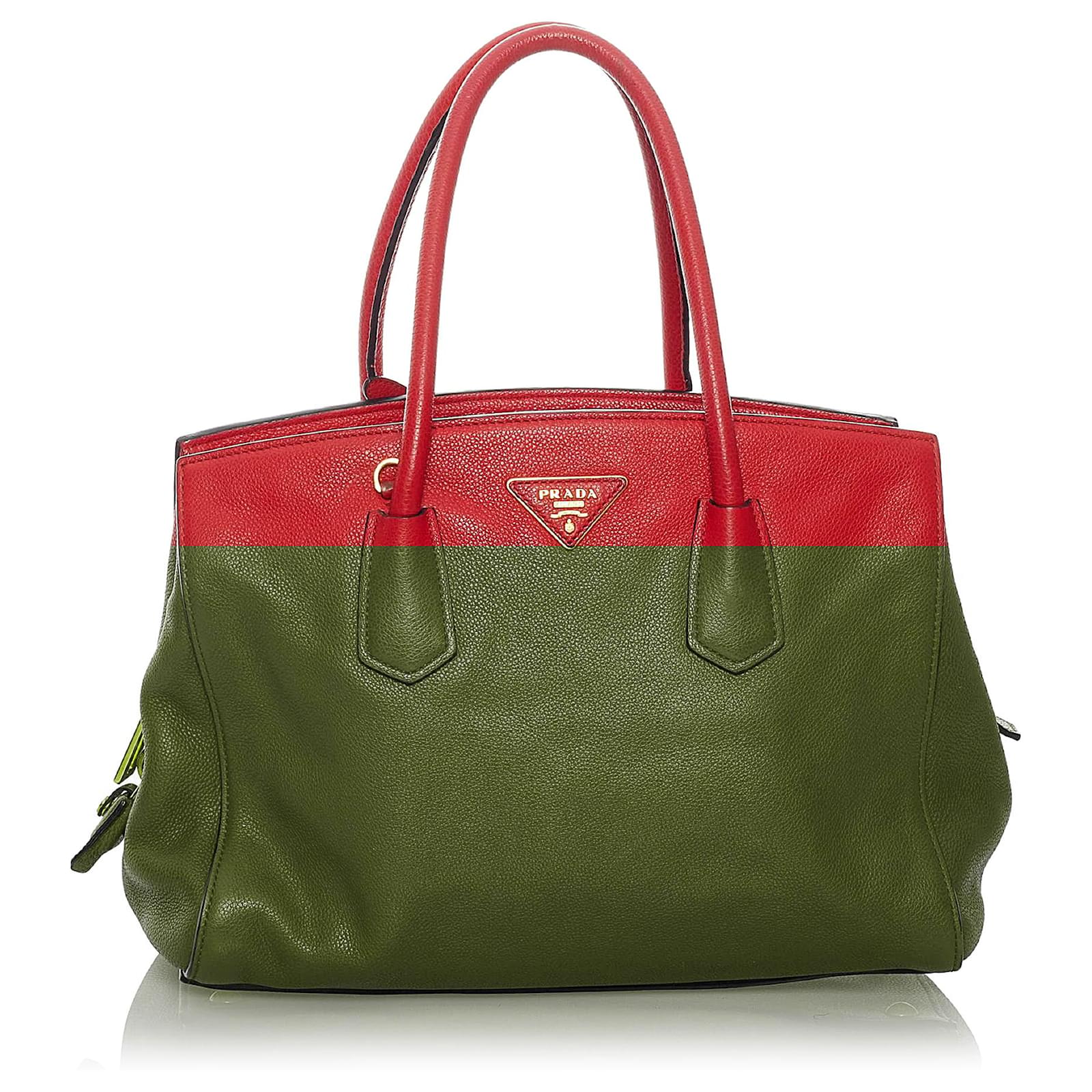 Prada Red Twin Pocket Leather Satchel Pony-style calfskin ref.458382 ...