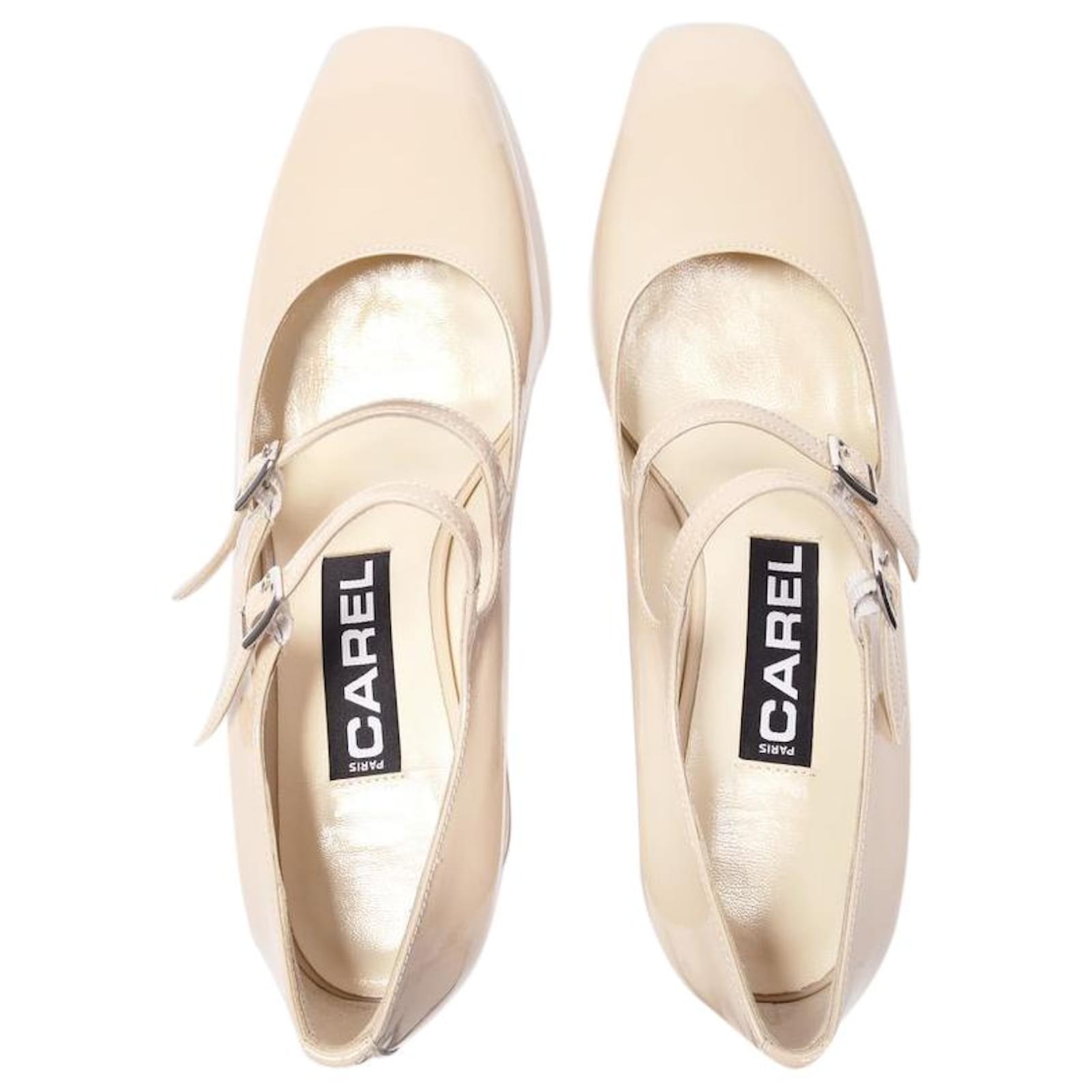 Carel Alice Pumps in Beige Patent Leather Flesh ref.463026 - Joli Closet