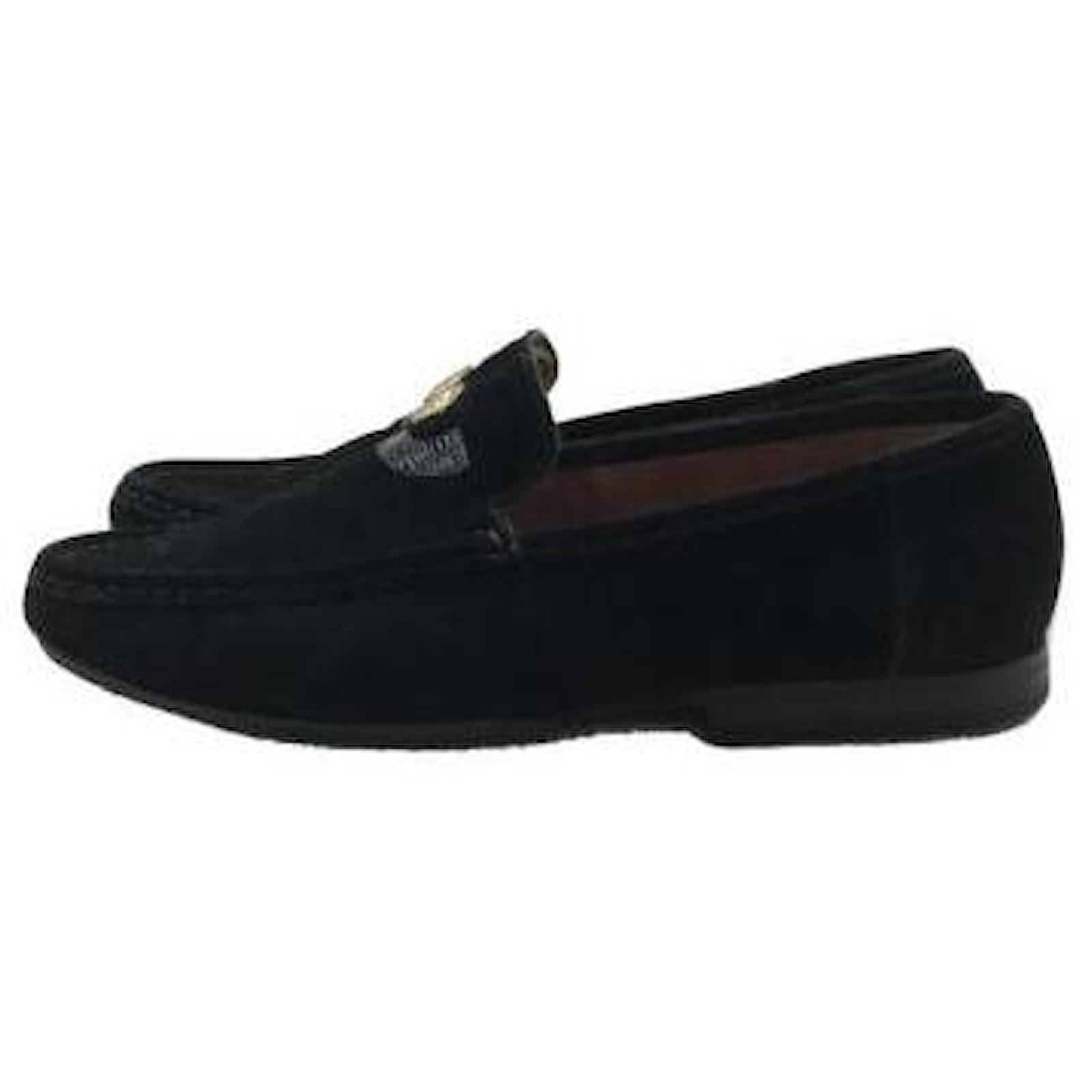 Gianni Versace Mocassins Suede Noir ref.464117 - Joli Closet