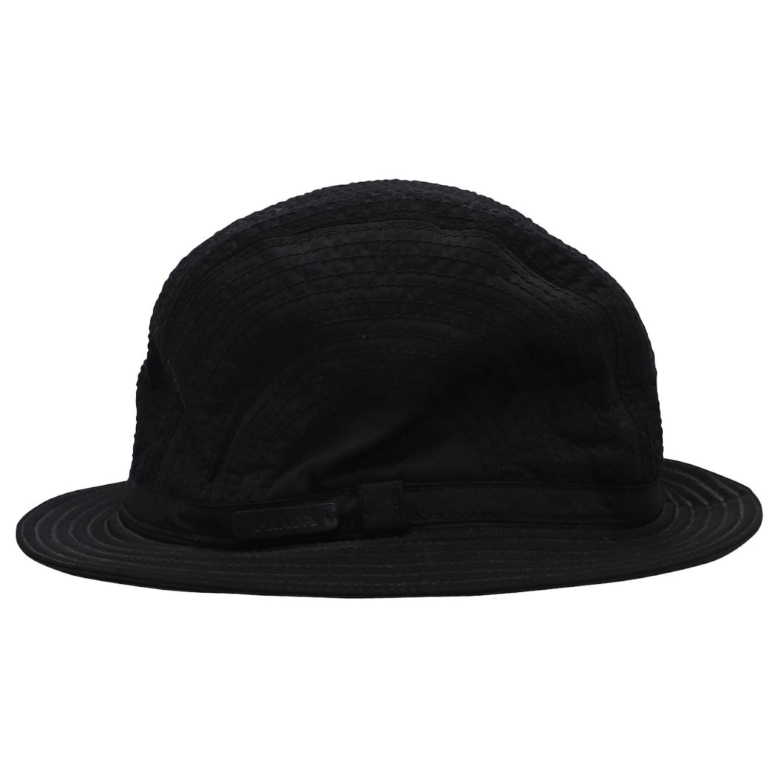 Prada Stitch Detail Bucket Hat in Black Polyamide Nylon ref.464603 ...