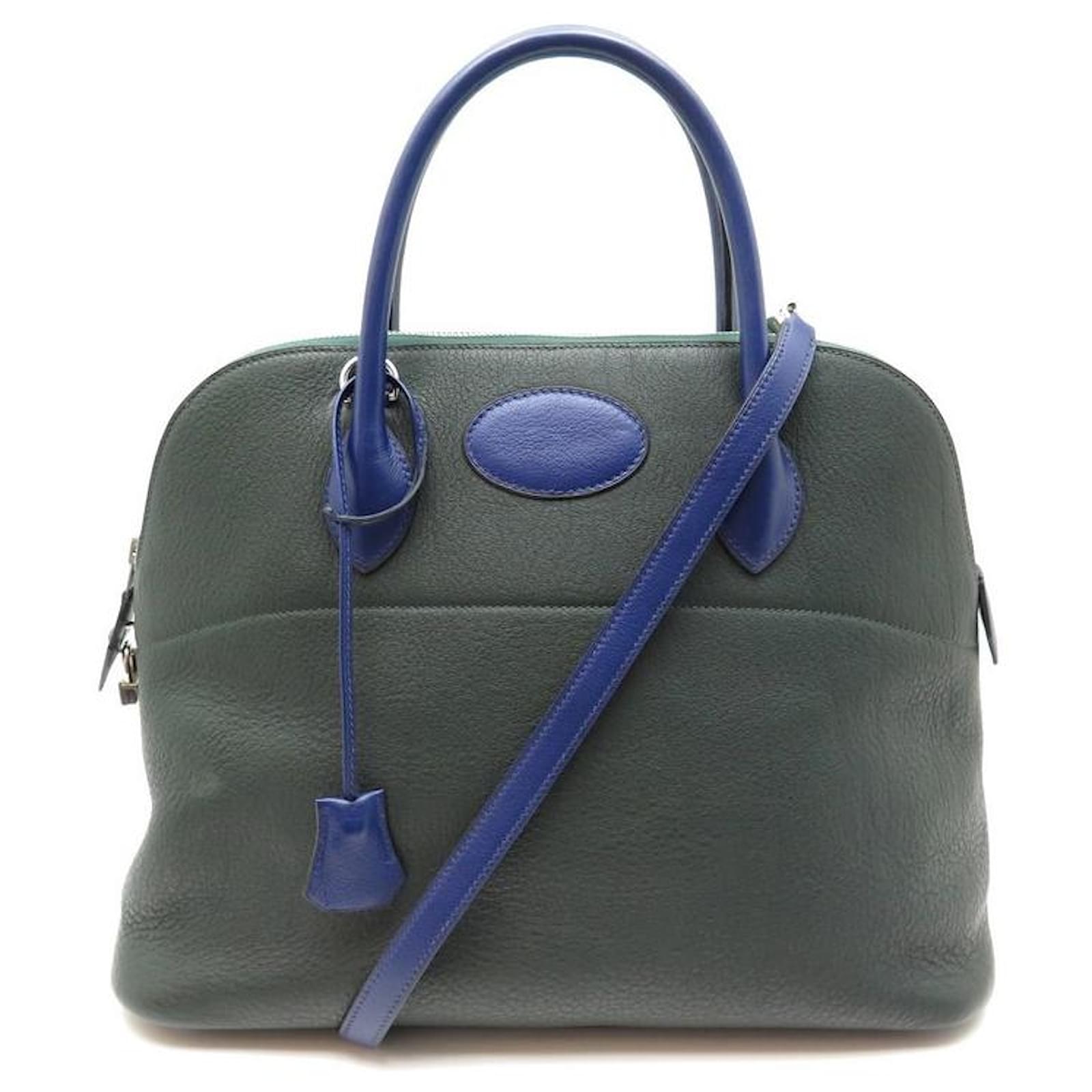 Hermès HERMES BOLIDE HANDBAG 35 BANDOULIER LEATHER TOGO TWO-TONE BLUE ...