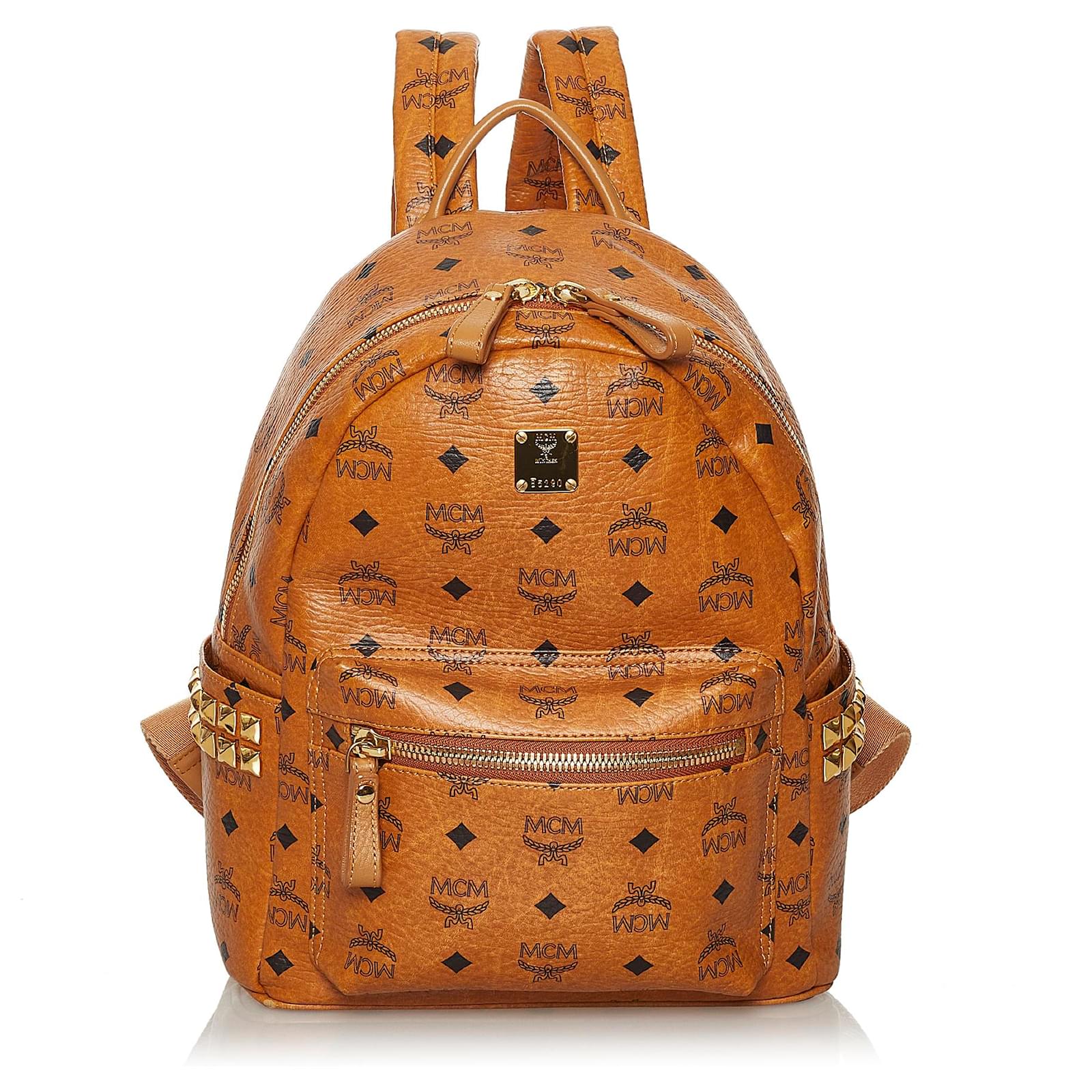 MCM Brown Visetos Stark Leather Backpack Pony-style calfskin ref.465645 ...