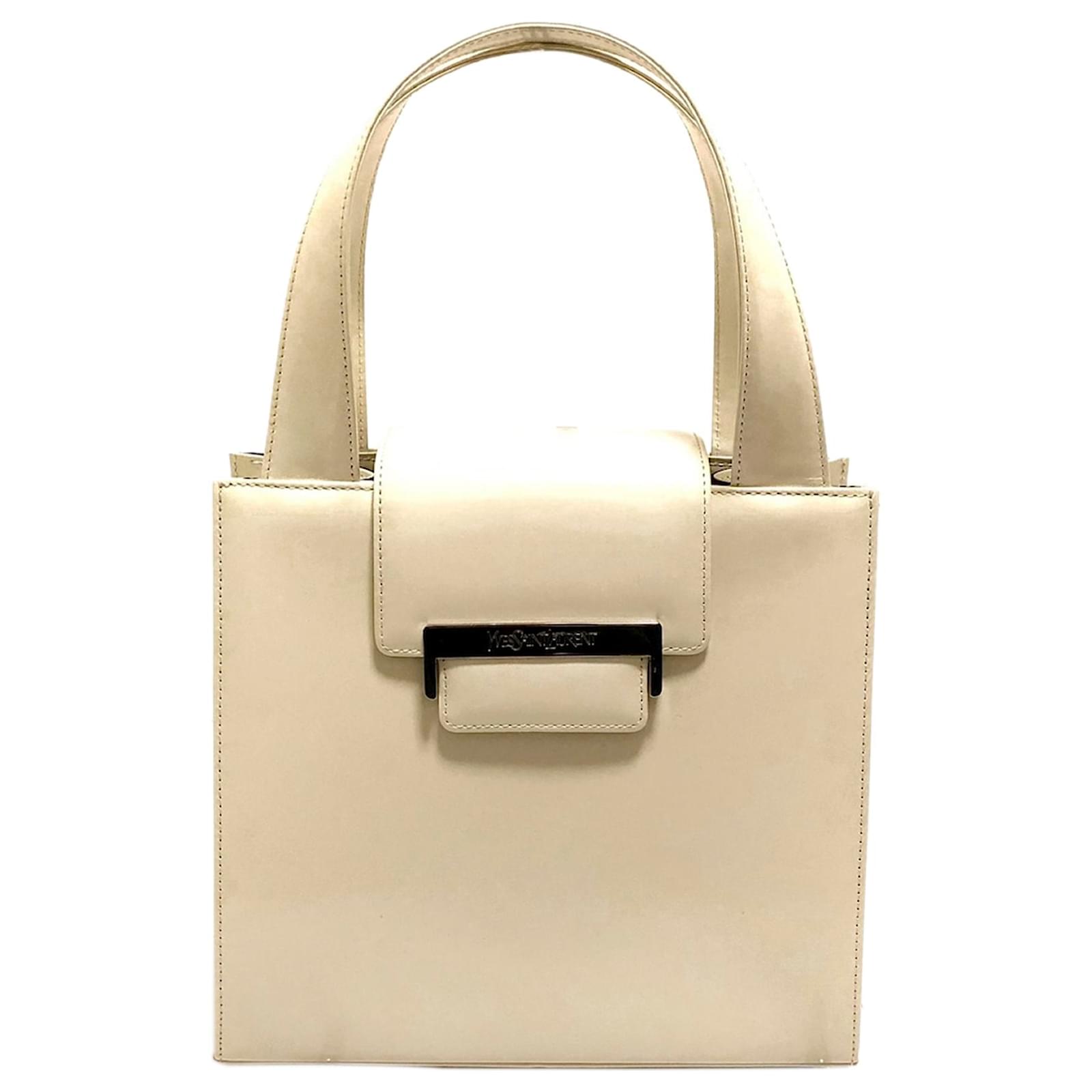 Yves Saint Laurent YSL White Leather Handbag Pony-style calfskin ref ...