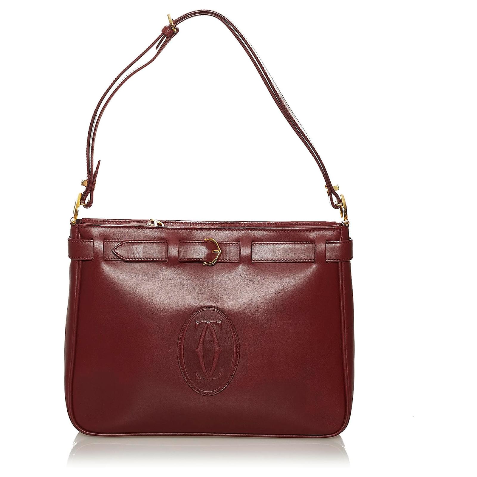 Cartier Red Must de Cartier Leather Shoulder Bag Dark red Pony-style ...
